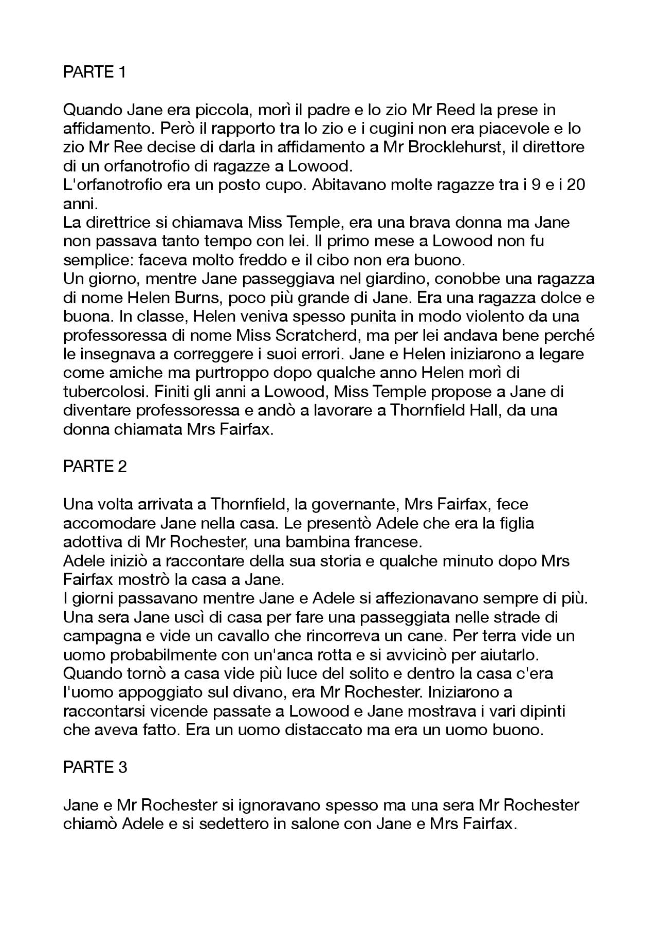 Appunti Libro Di Inglese Jane Eyre Docsity