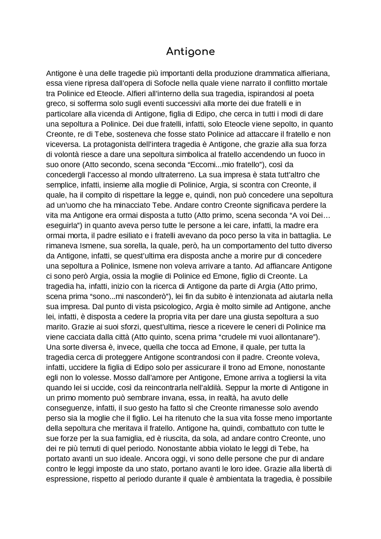 Antigone Riflessio Docsity