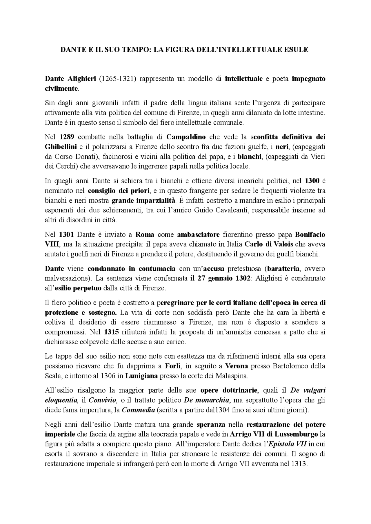 Dante Spiegazione Del Paradiso Docsity