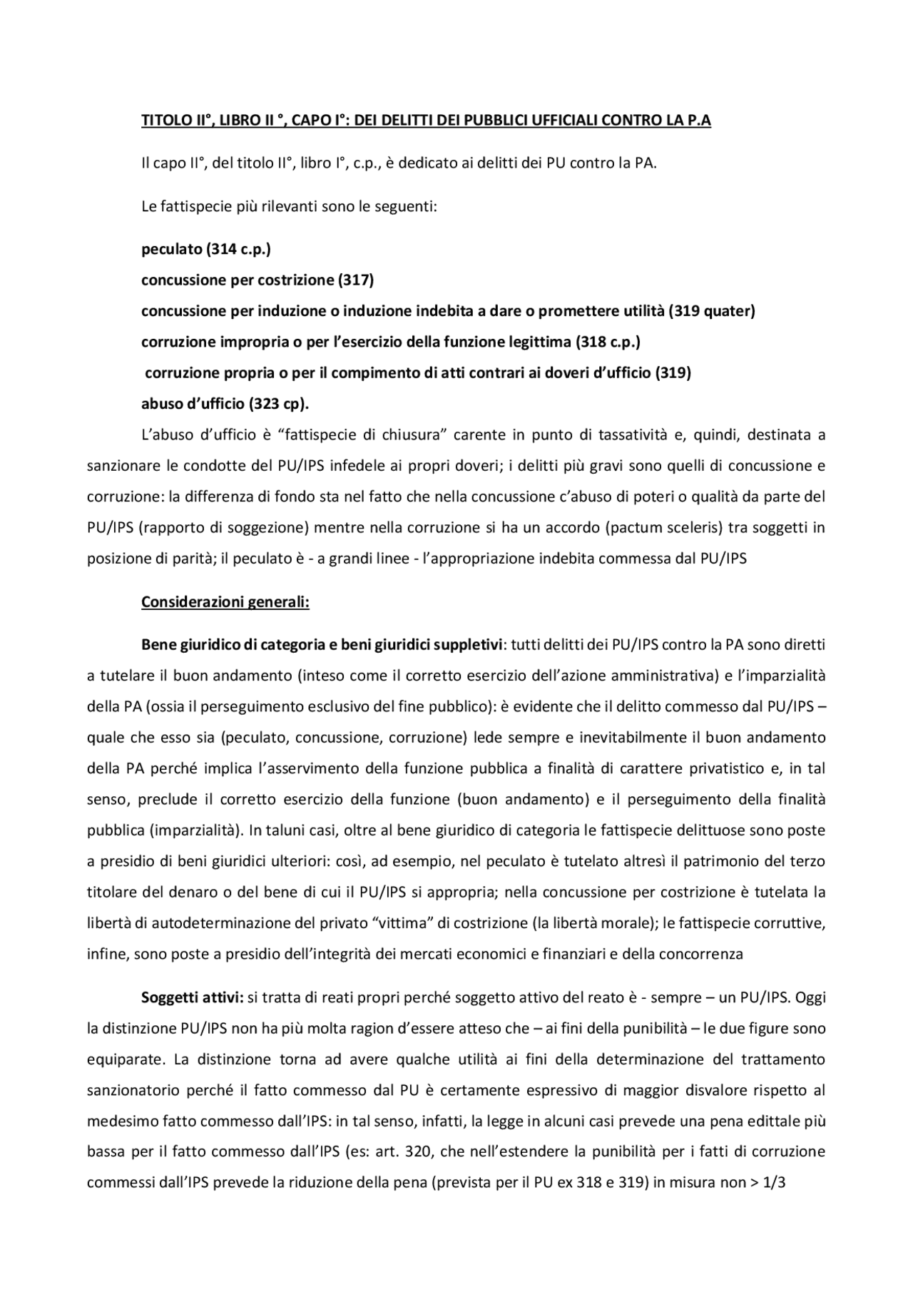 Appunti Parte Speciale Docsity