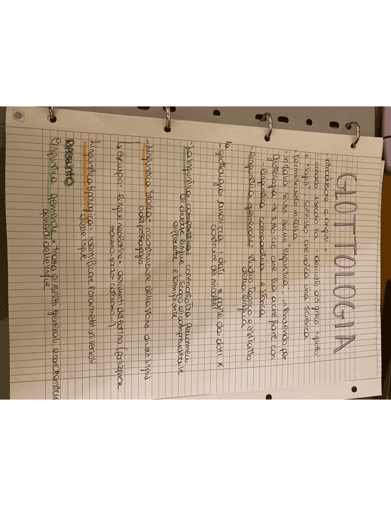 Glottologia Linguistica Sintesi Docsity