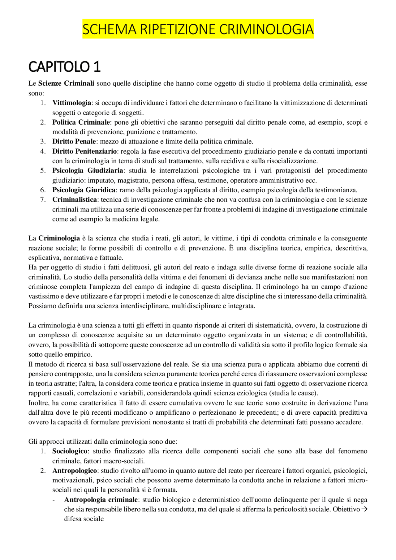 Compendio Di Criminologia Docsity