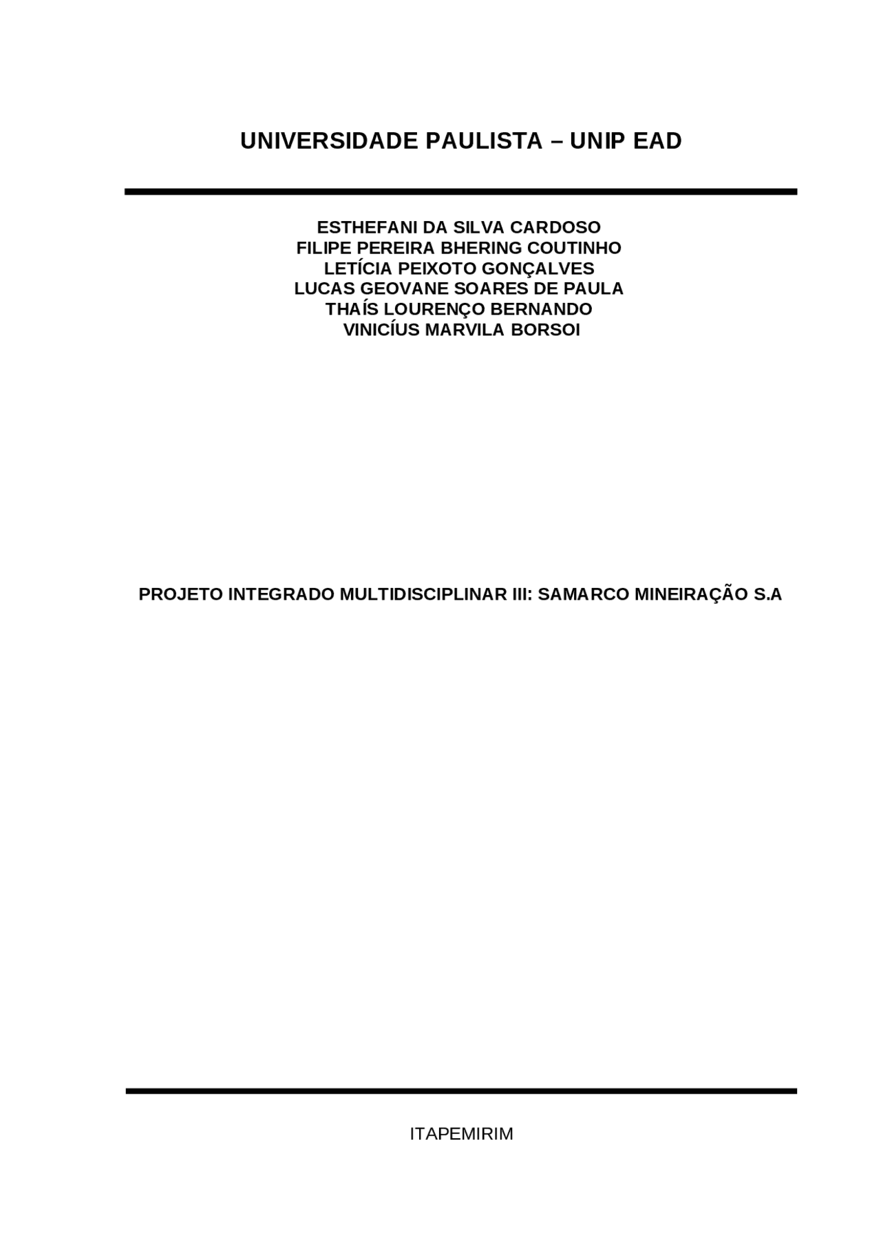 Pim Iii 2020 Gestão Ambiental Trabalhos Gestão De Projeto Docsity