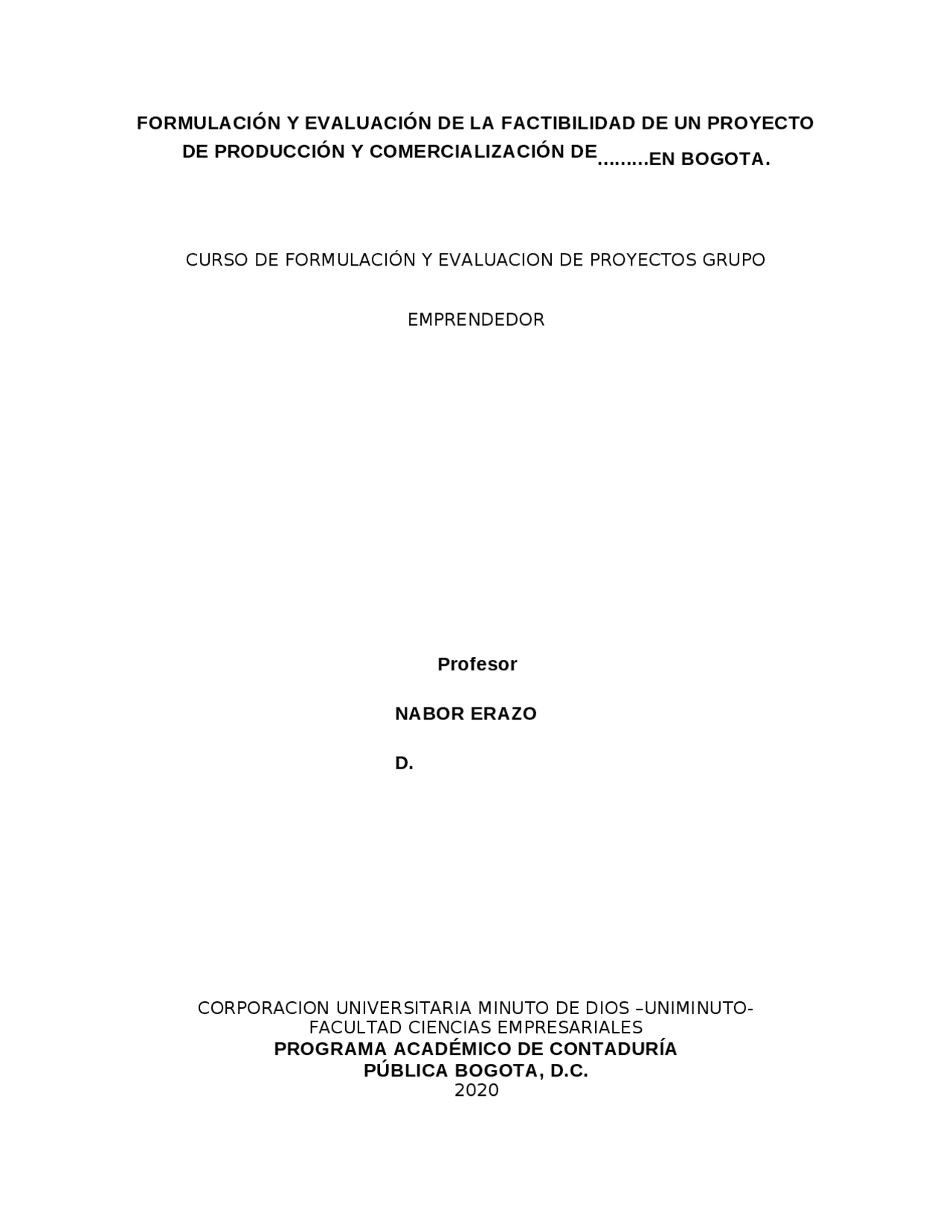 Formulación De Proyectos Docsity