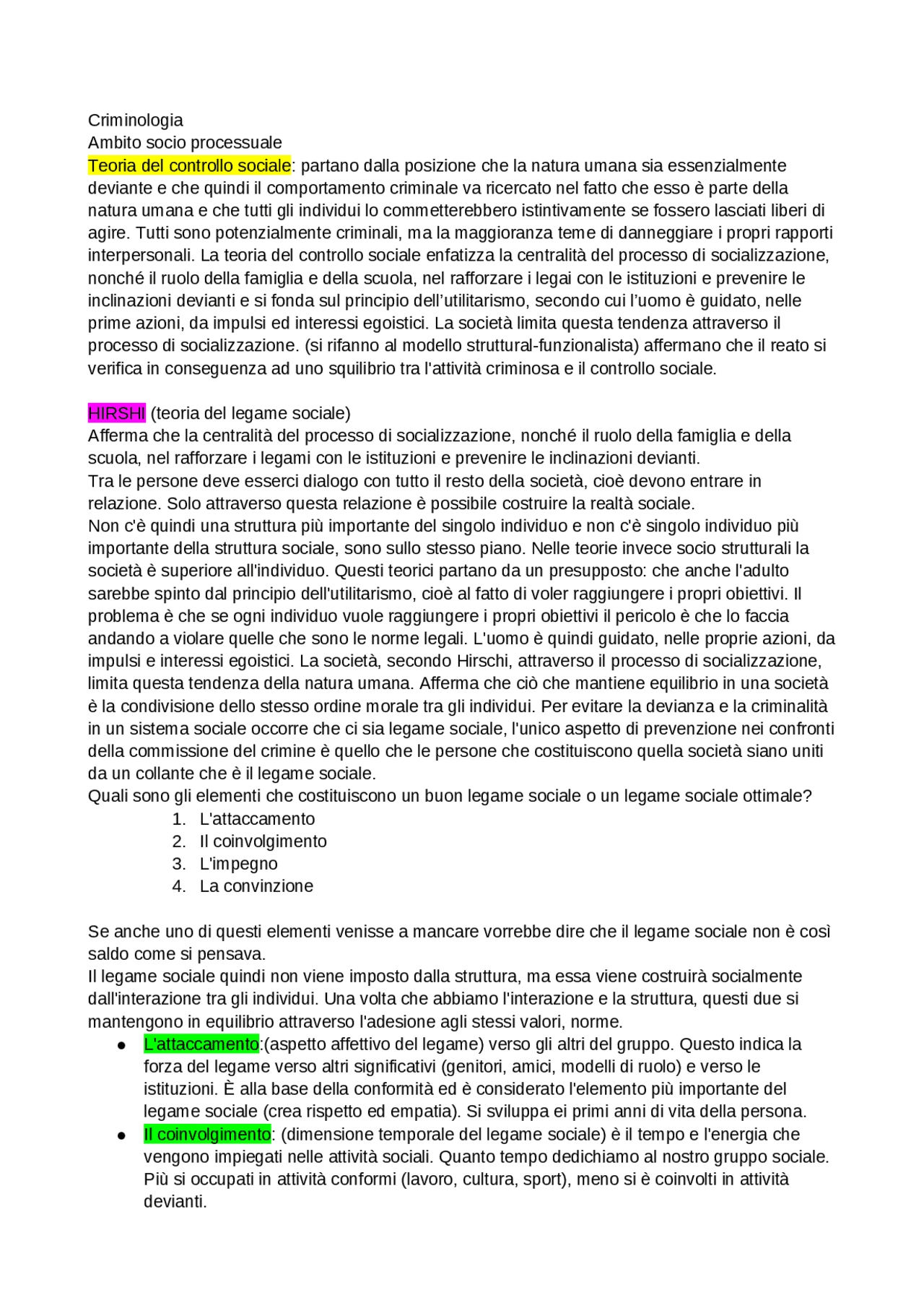 Hirshi Gottfredson Teorie Del Conflitto Docsity