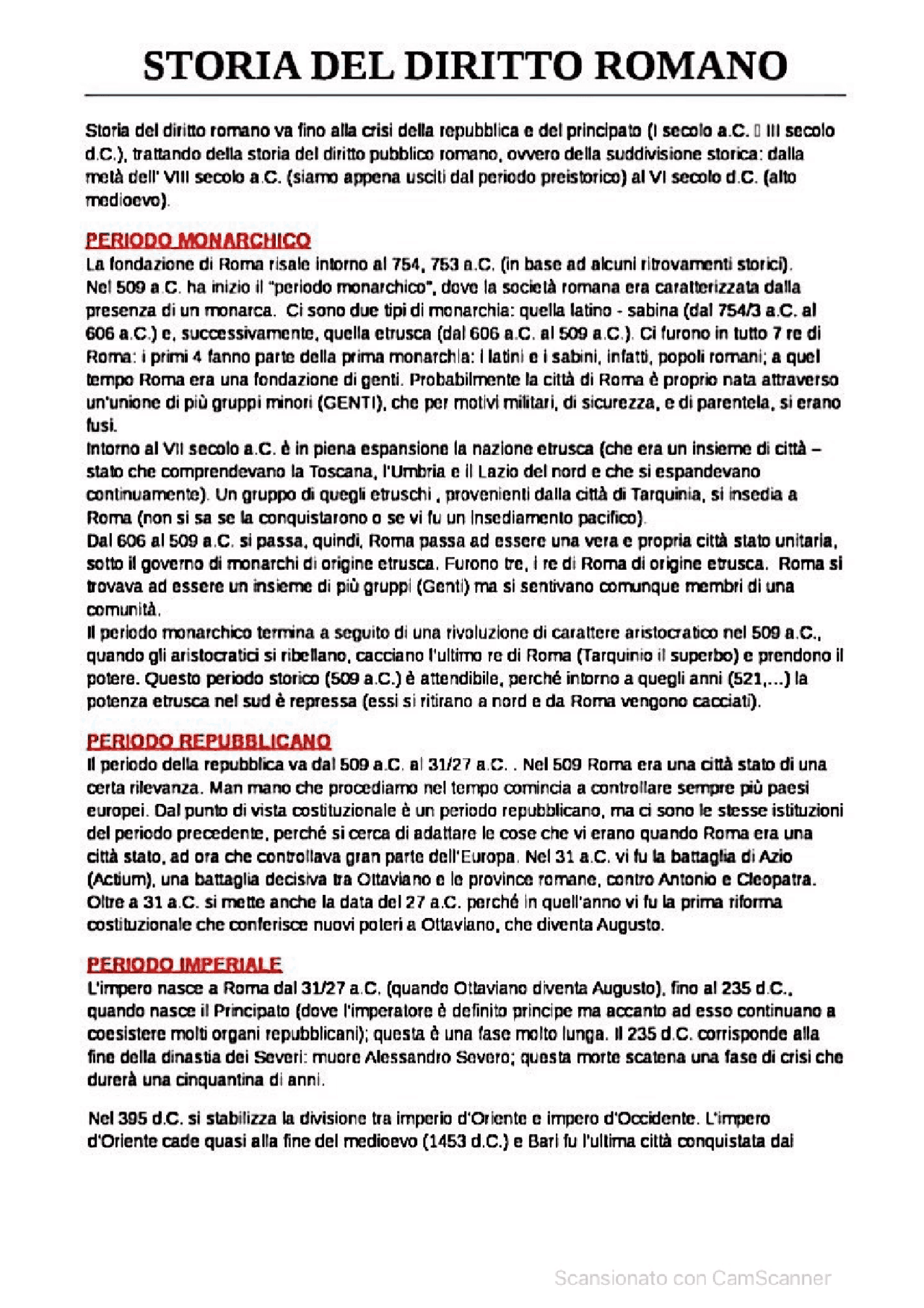Storia Del Diritto Romano Docsity