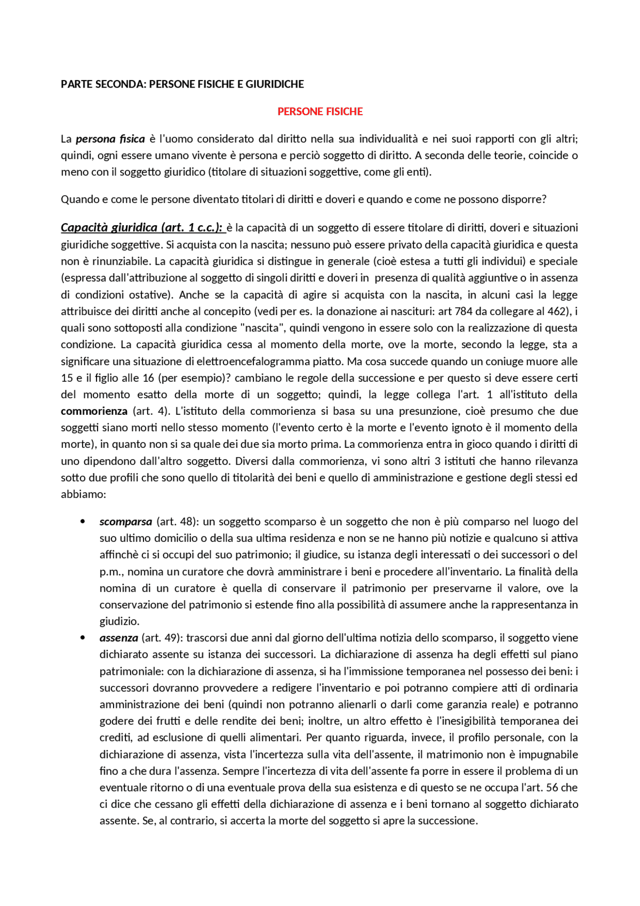 Persone Giuridiche E Fisiche Docsity