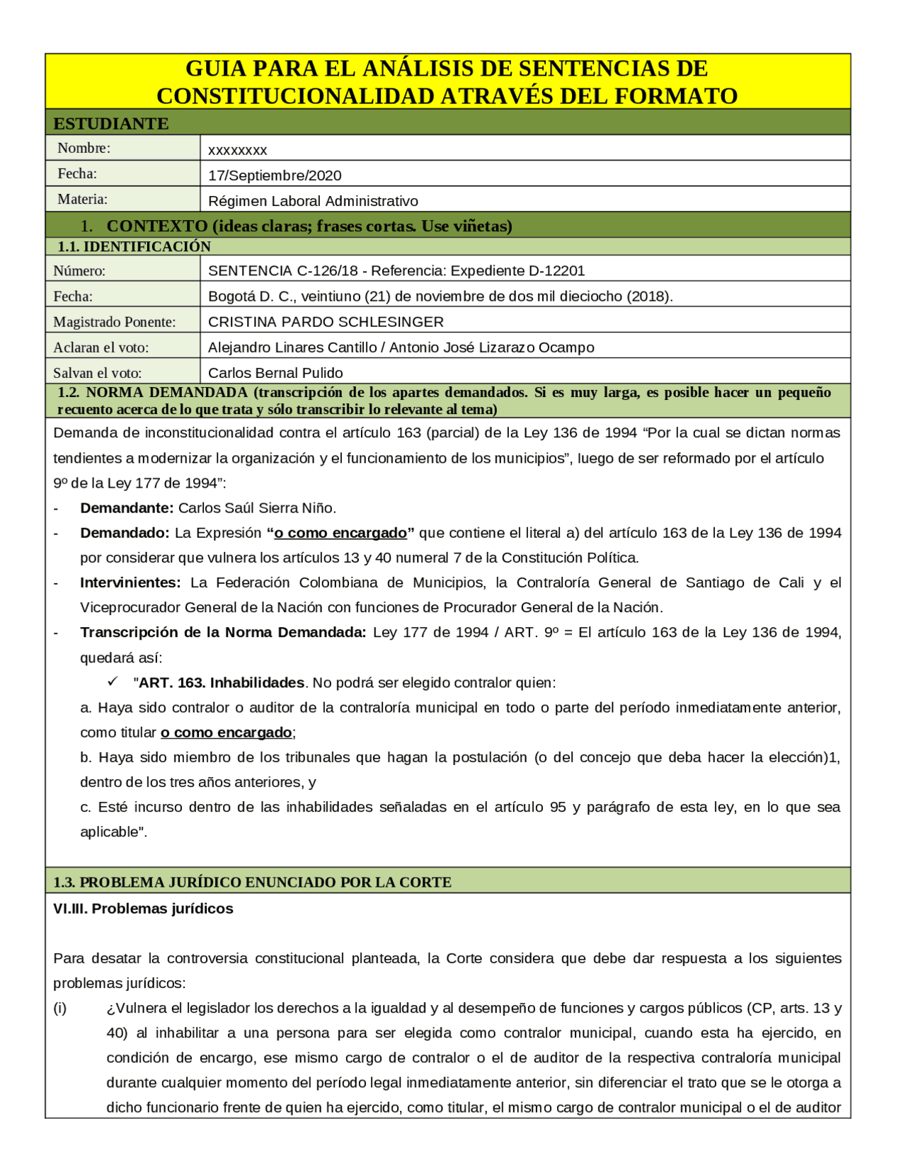 Forma De Realizar Un Análisis En Una Sentencia Docsity