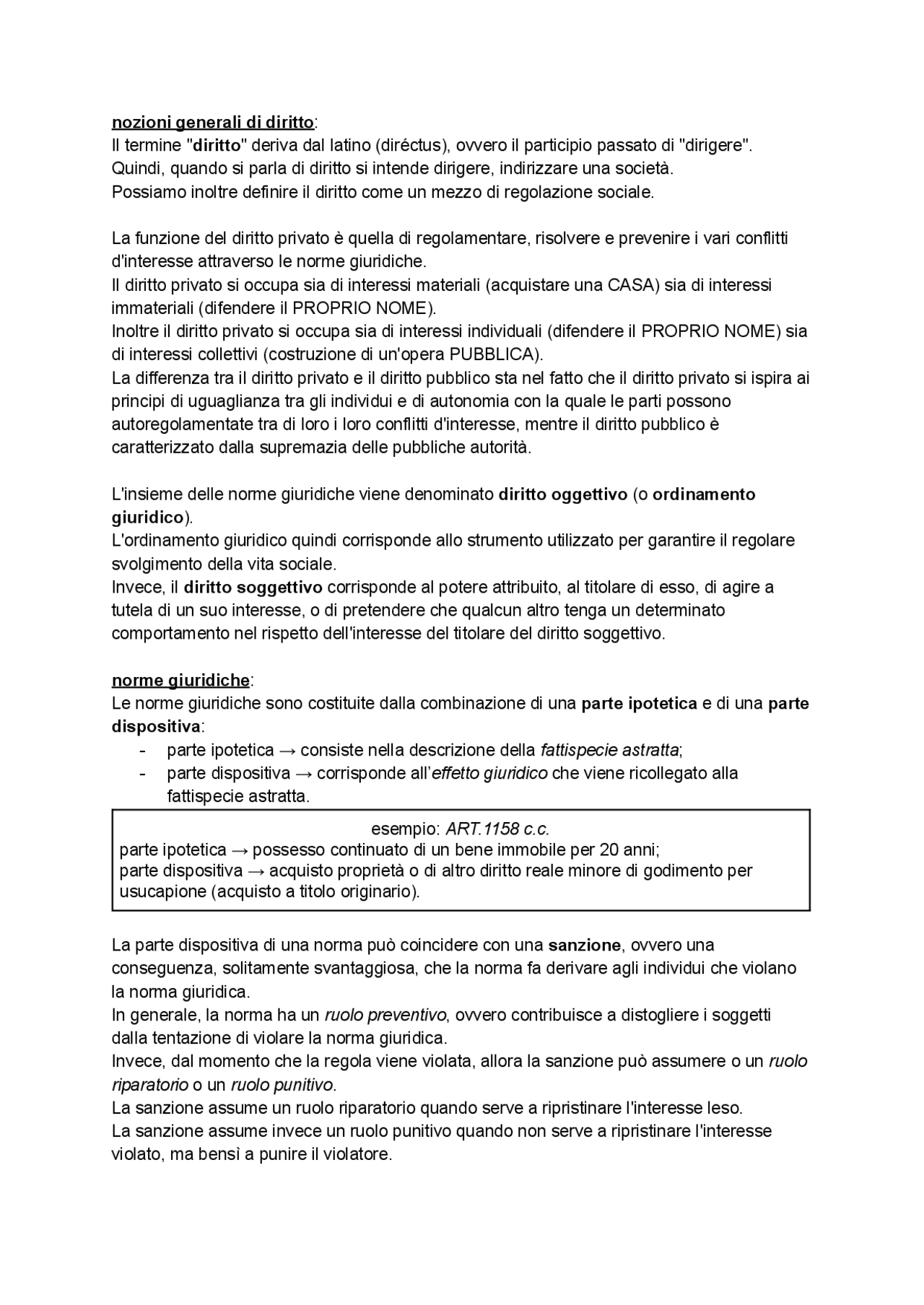 Riassunti Diritto Privato Docsity