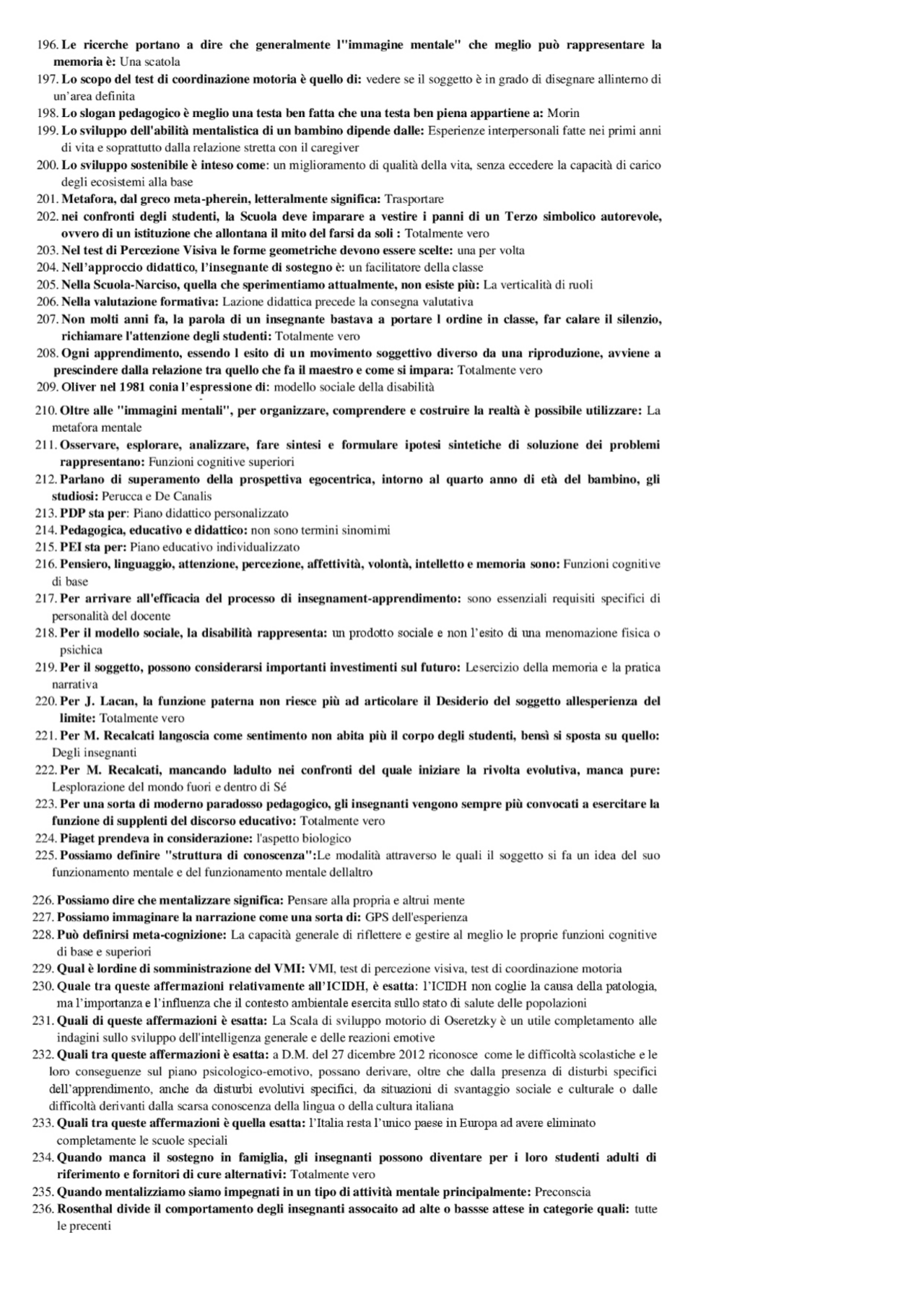 Didattica Dellinclusione Risposte Docsity