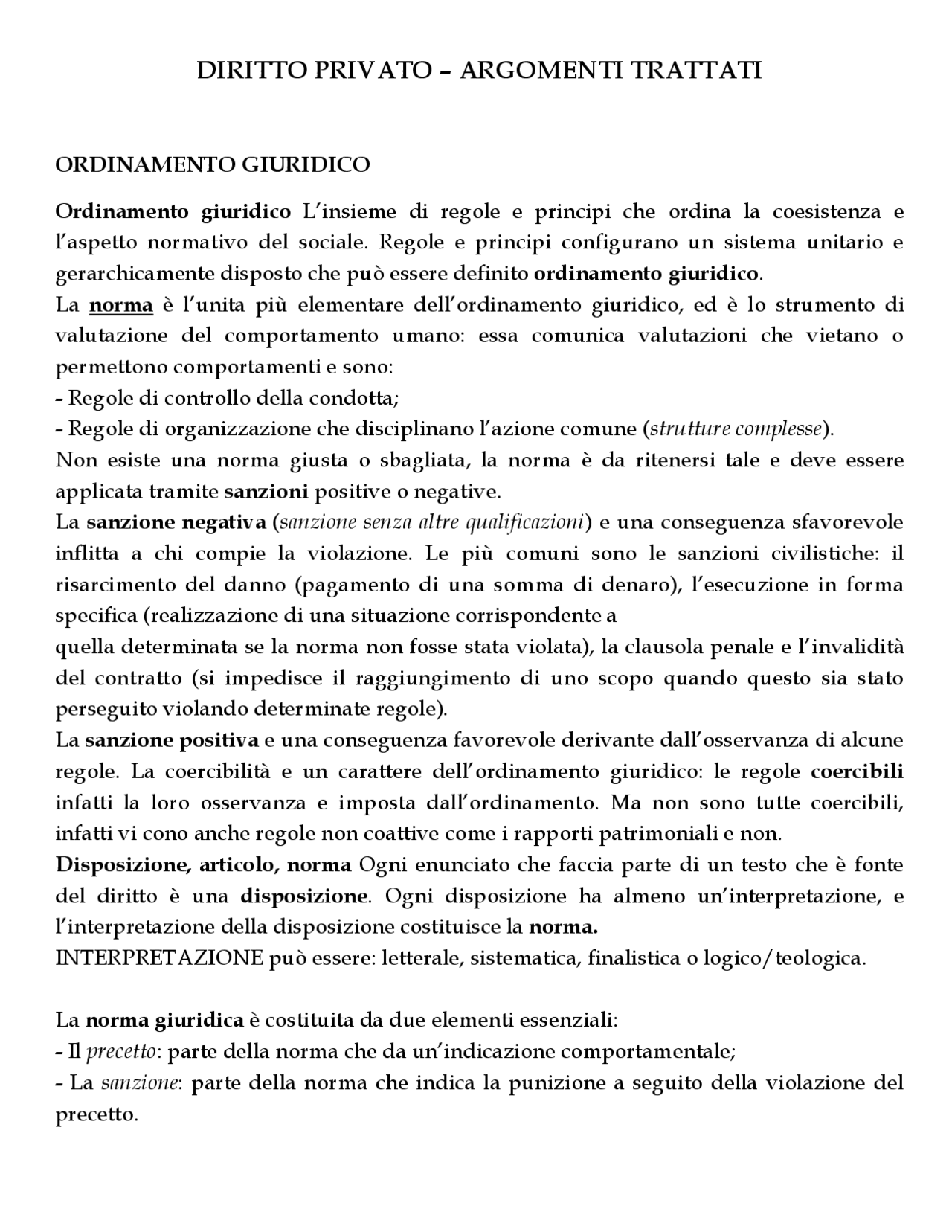 Riassunto Del Manuale Di Diritto Privato Docsity