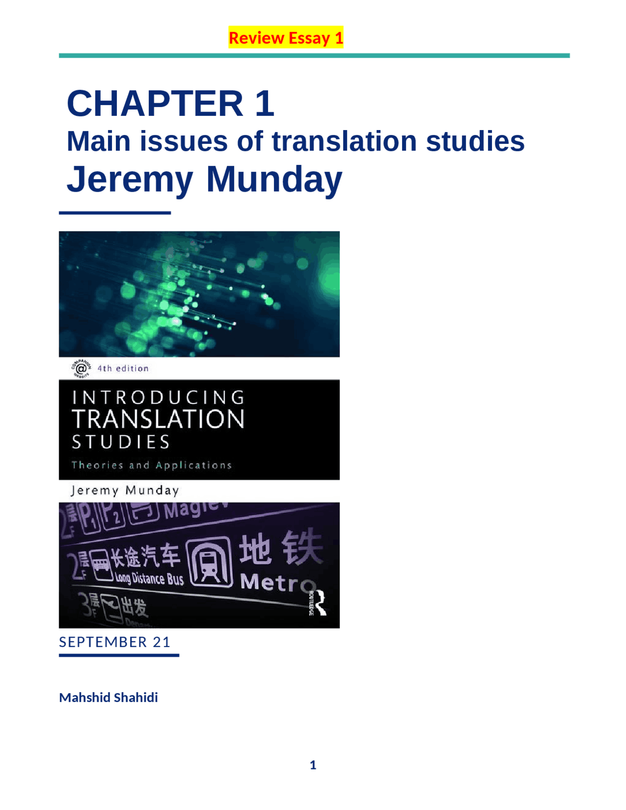 Summary of Jeremy Munday's book | Summaries Translation Studies and ...