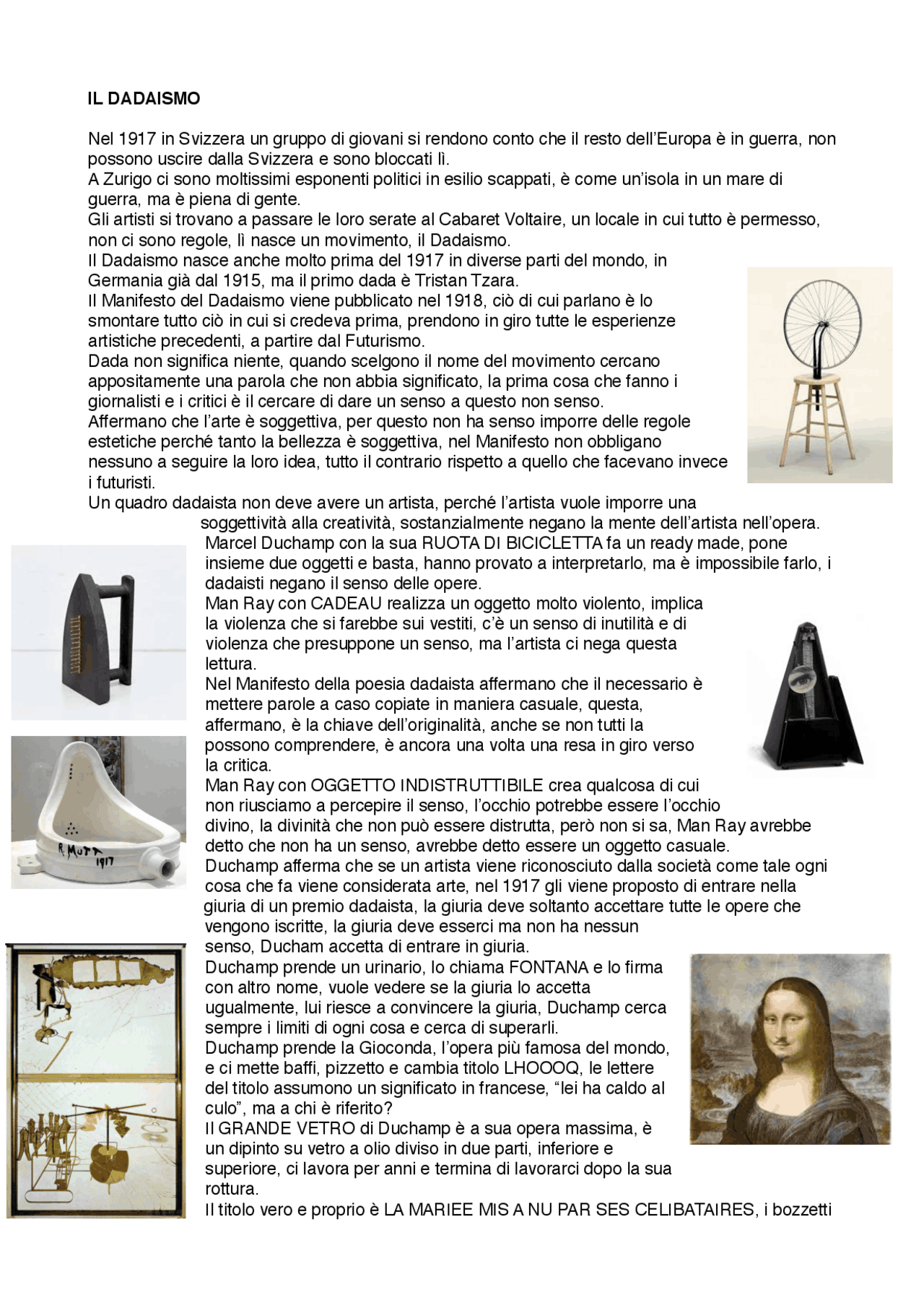 Dadaismo V Superiore Docsity