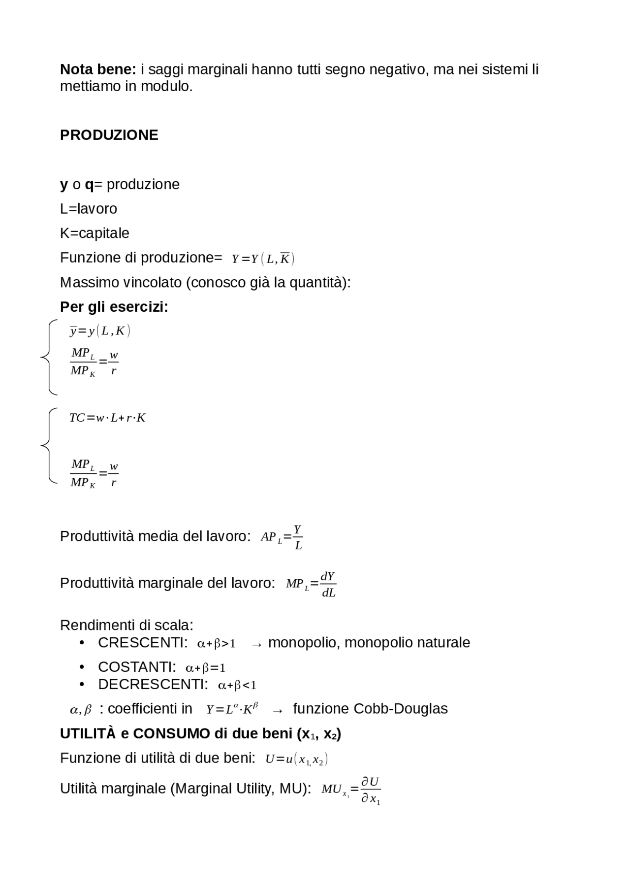 Formulario Microeconomia Docsity