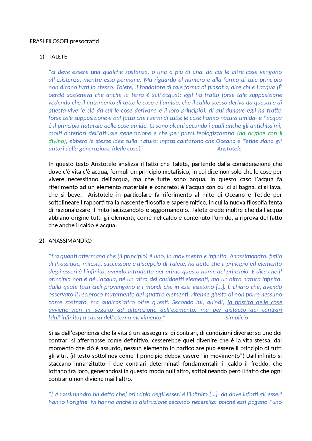Frasi Filosofi Pre Socratici Schemi E Mappe Concettuali Di Filosofia