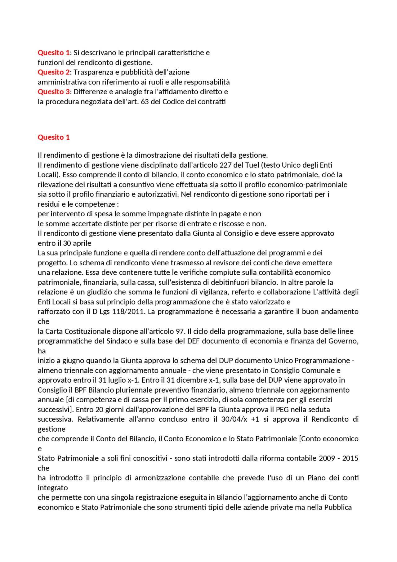 Prima Prova Scritta Concorso Impiegato Amministrativo Prove Desame