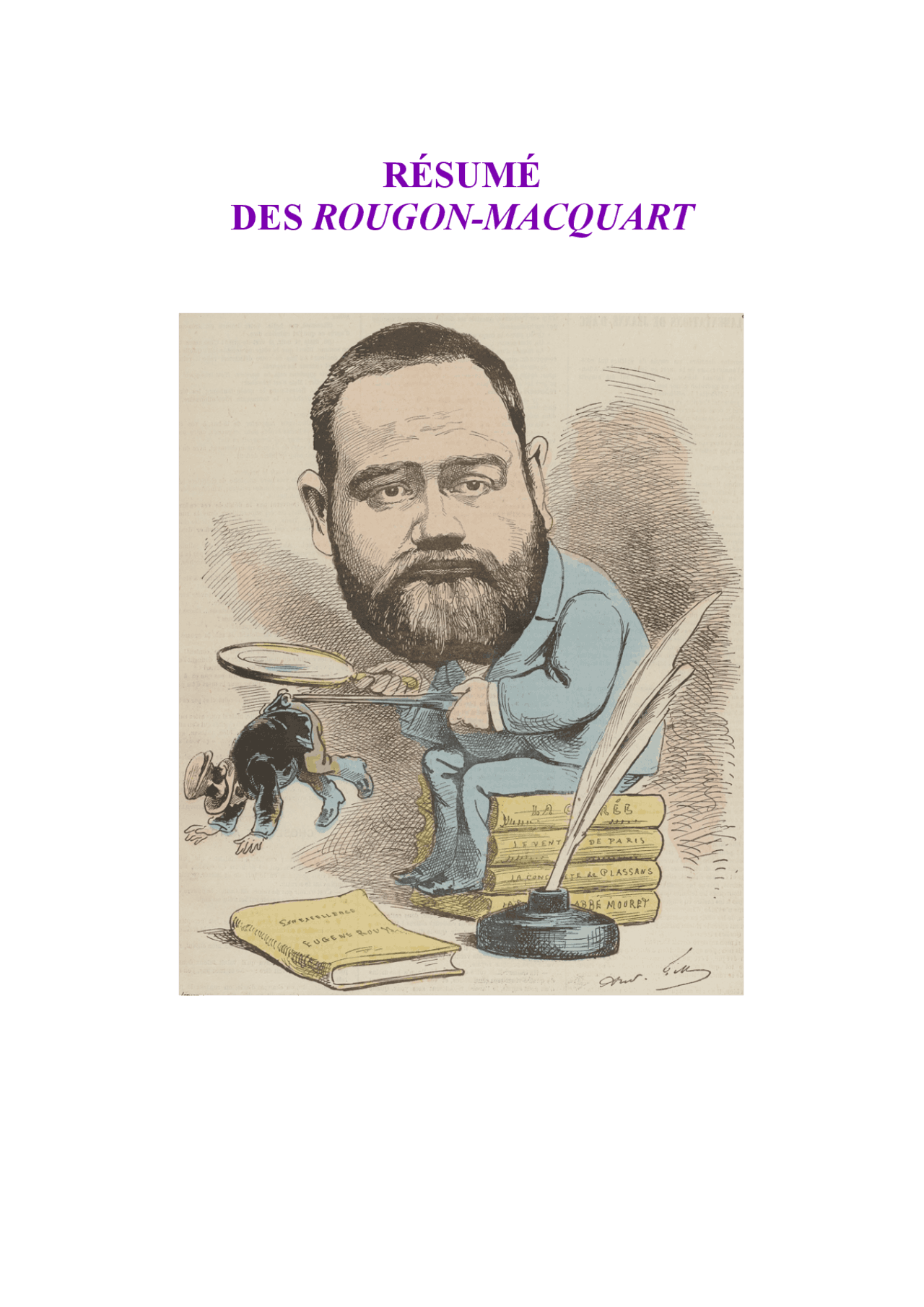 Synthèse Des Rougon Macquart Résumés Littérature Docsity