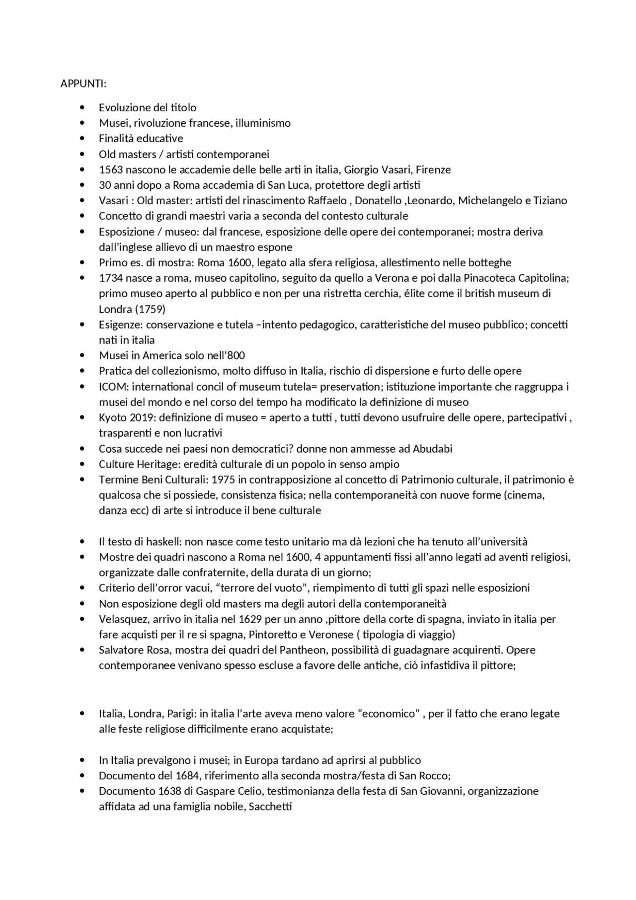 Appunti Di Museologia Docsity