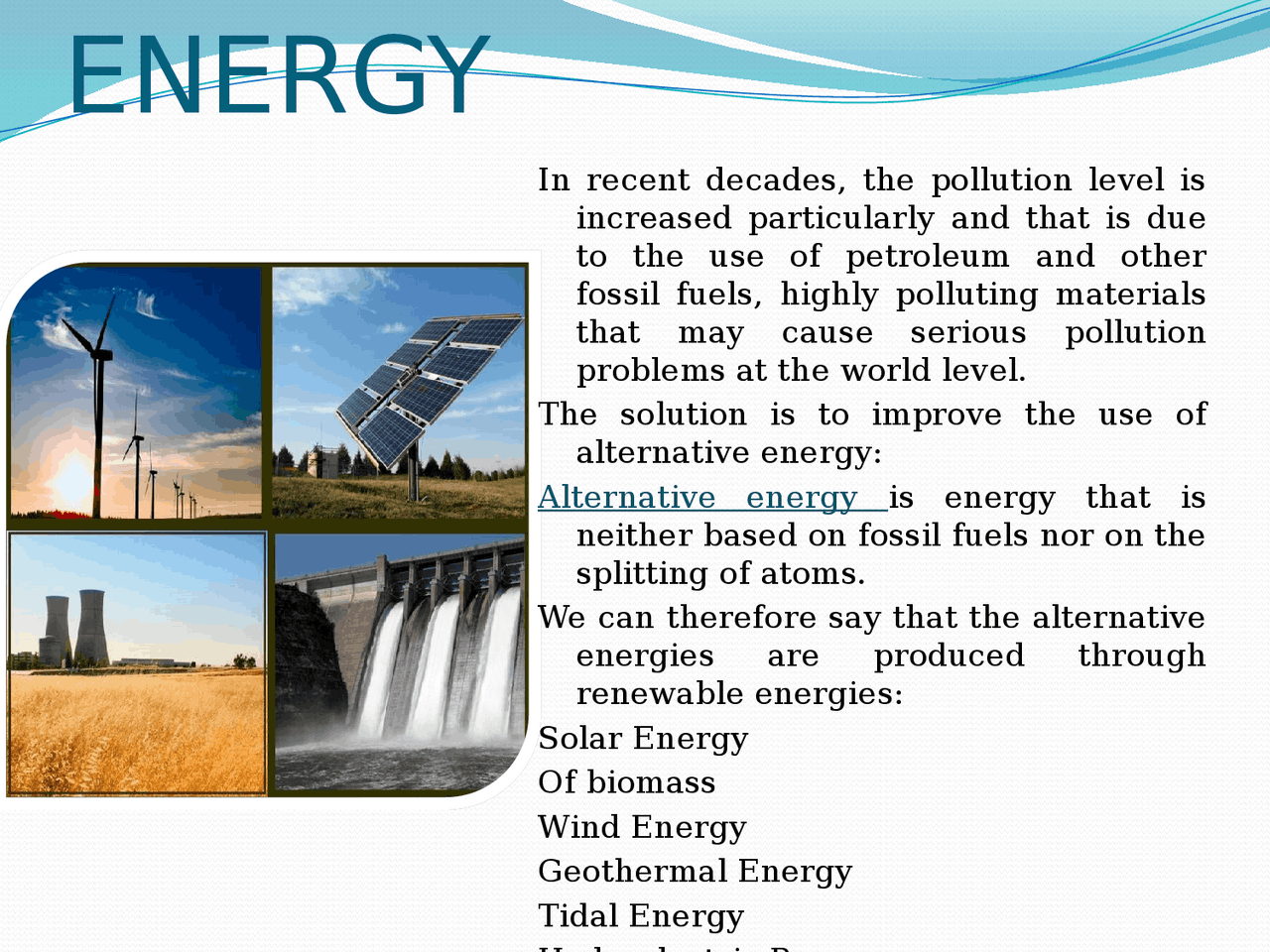 Renewable Energy Sources Docsity