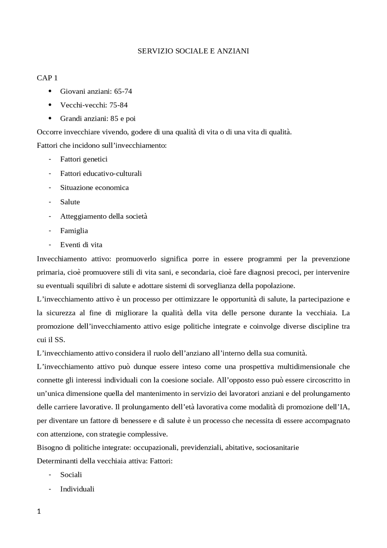 Servizio Sociale E Anziani Docsity