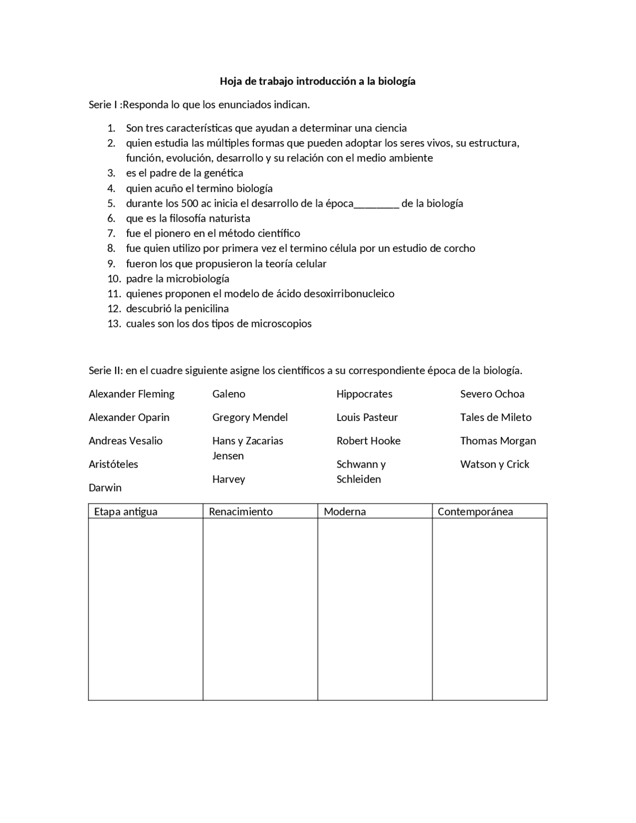 Hoja De Trabajo De Biología Con Respuestas Clave Cuadernillo De