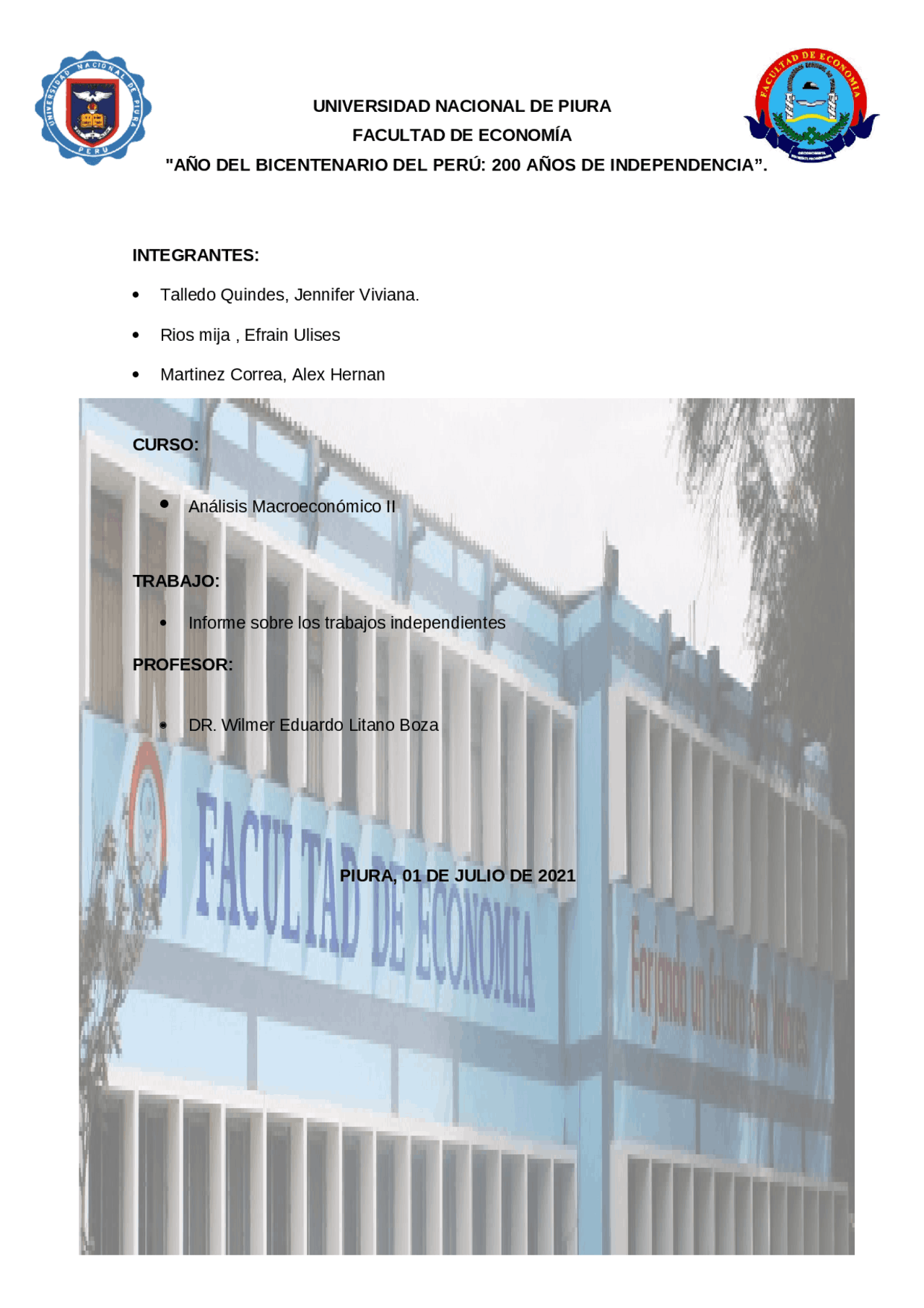 Análisis Macroeconómico Docsity