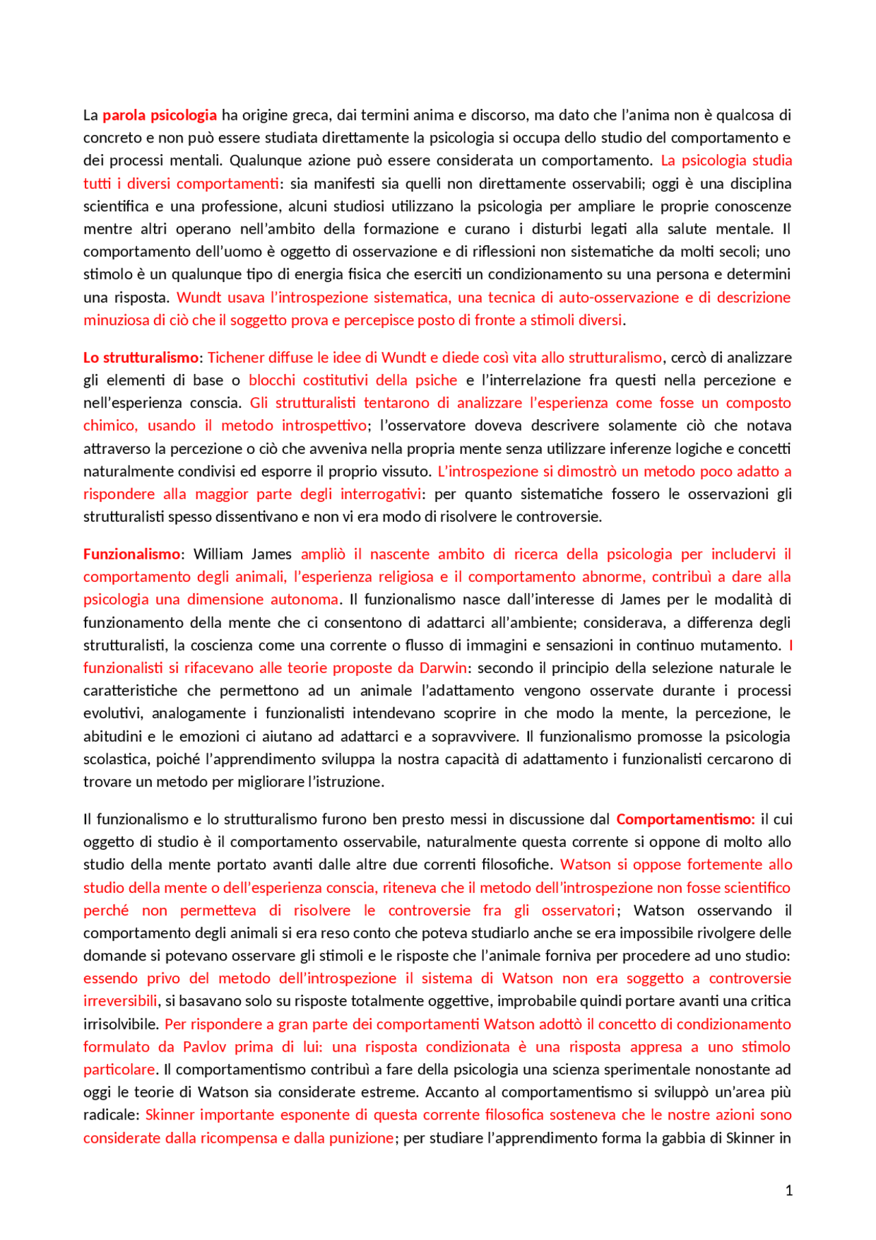 Riassunto Manuale Di Psicologia Generale Docsity