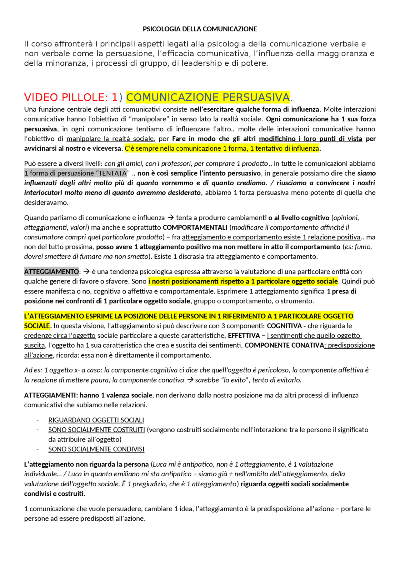 Psicologia Della Comunicazione Appunti Di Psicologia Della