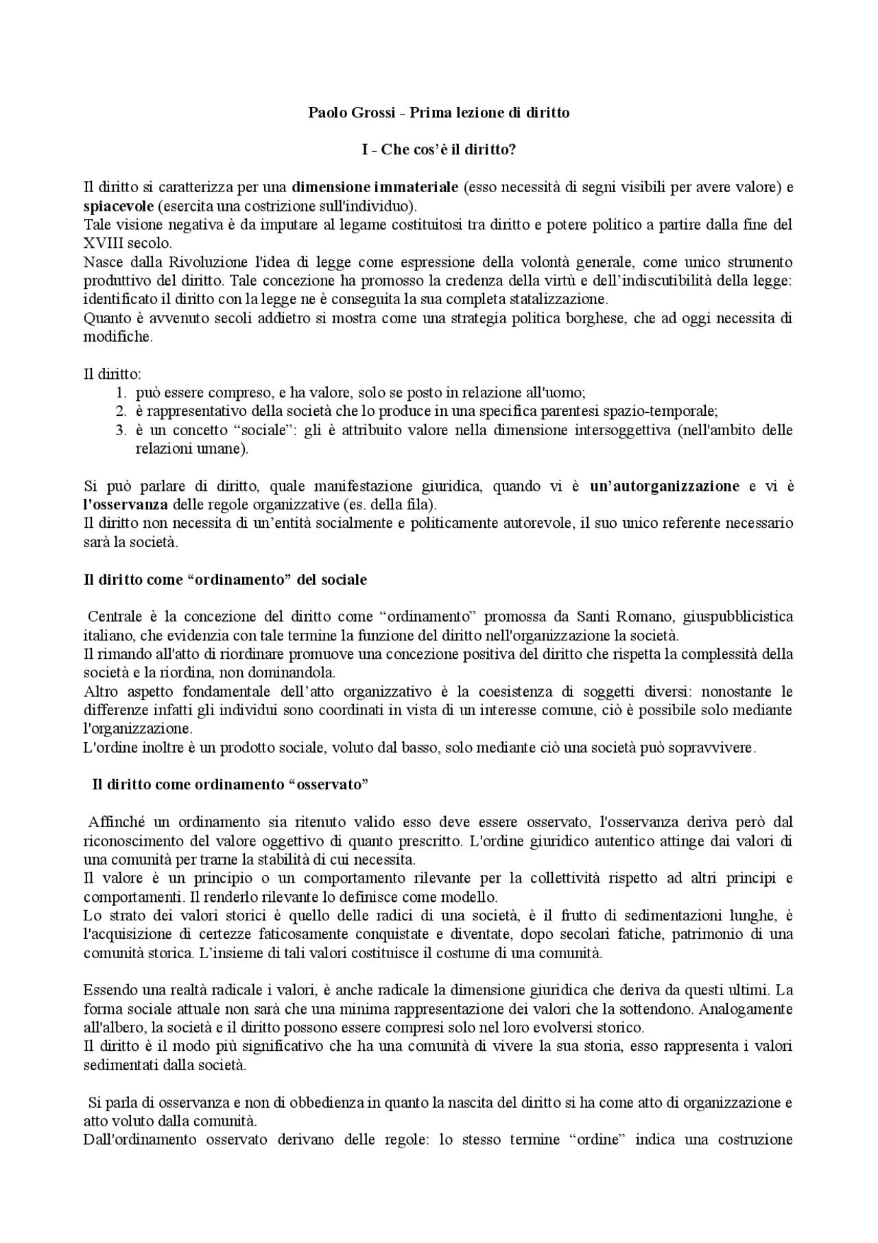 Prima Lezione Di Diritto Docsity
