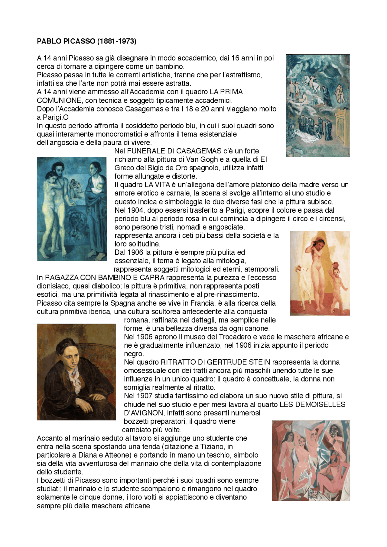 Picasso V Superiore Docsity