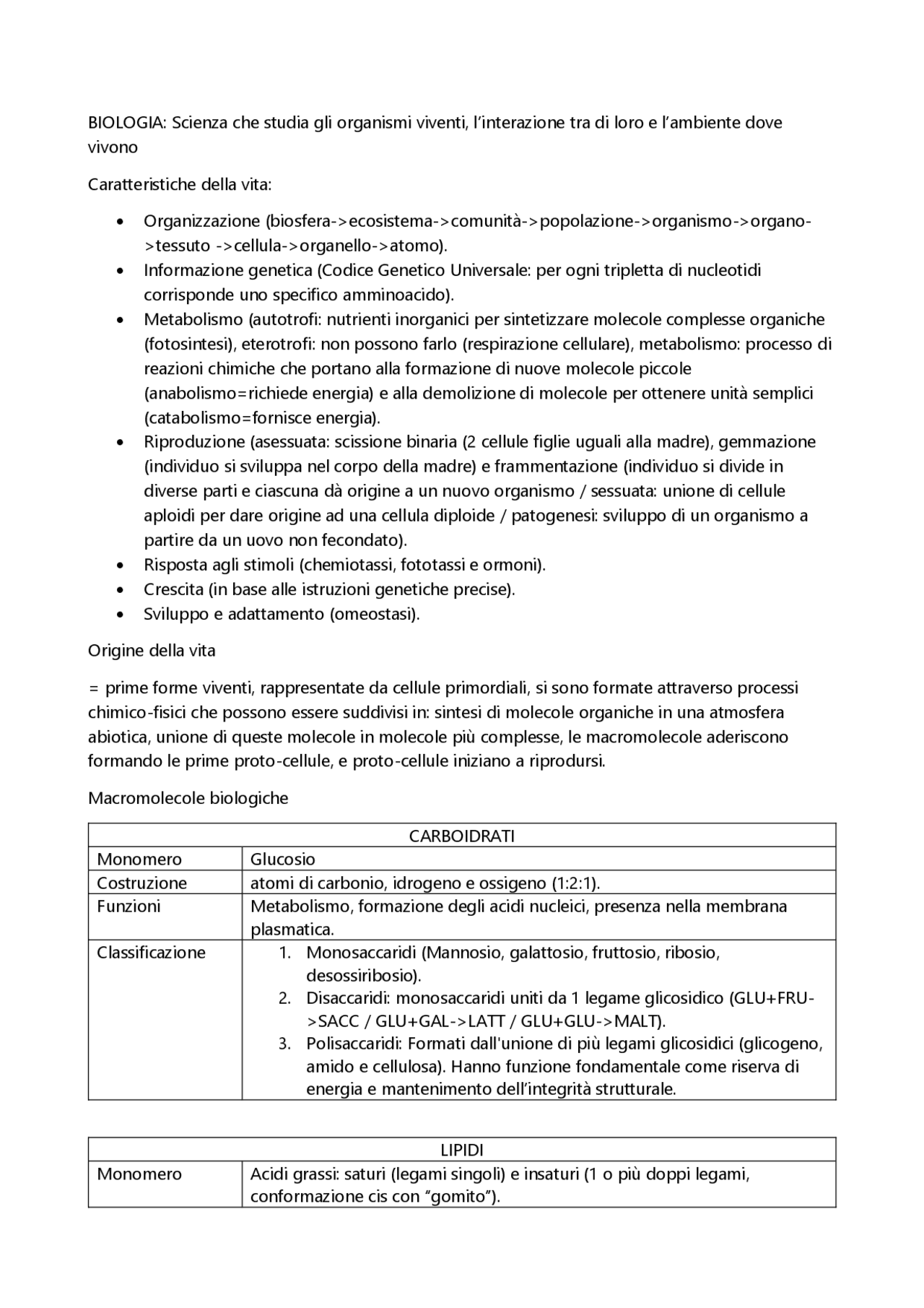 Riassunto Programma Biologia Corso Di Infermieristica Sintesi Del