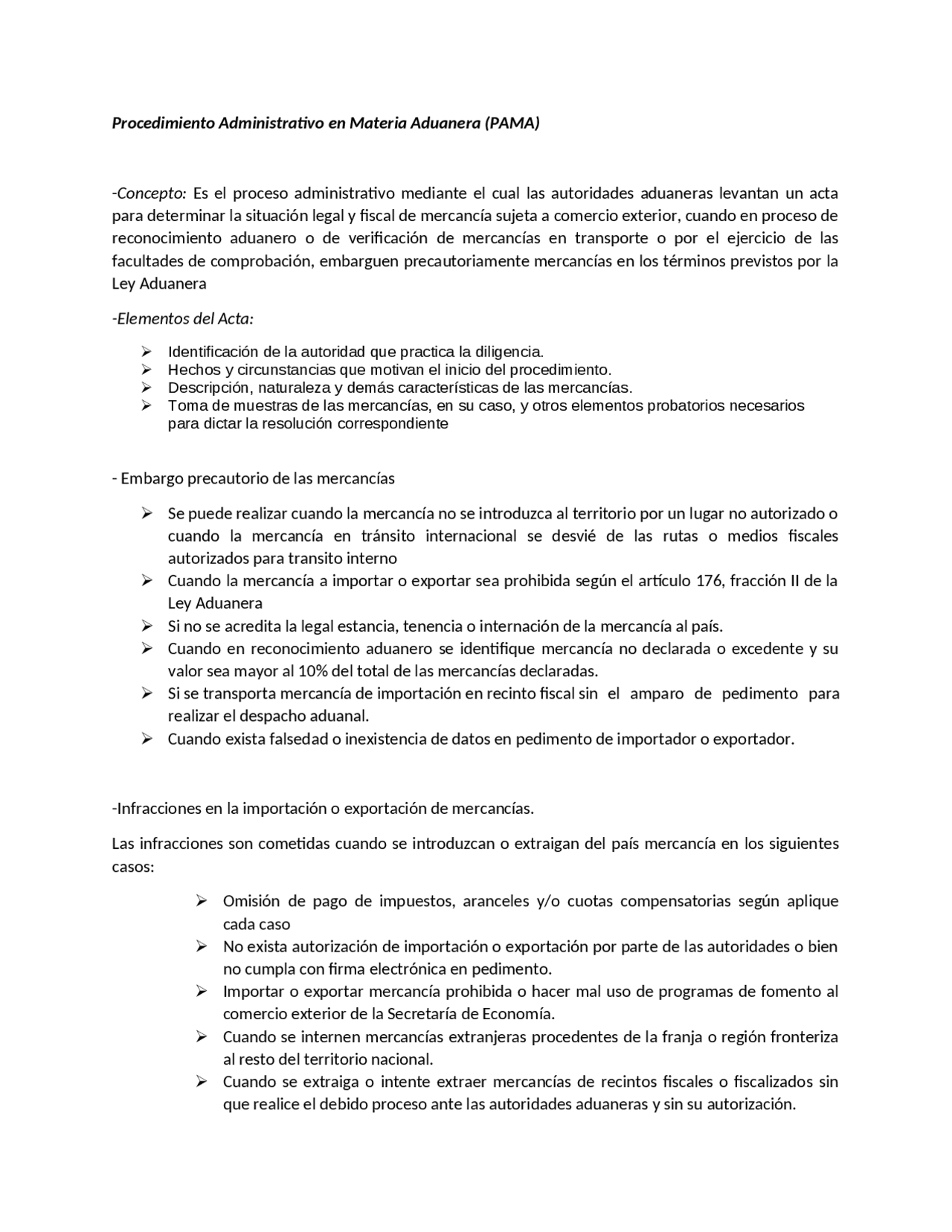 Información sobre PAMA´s - Docsity