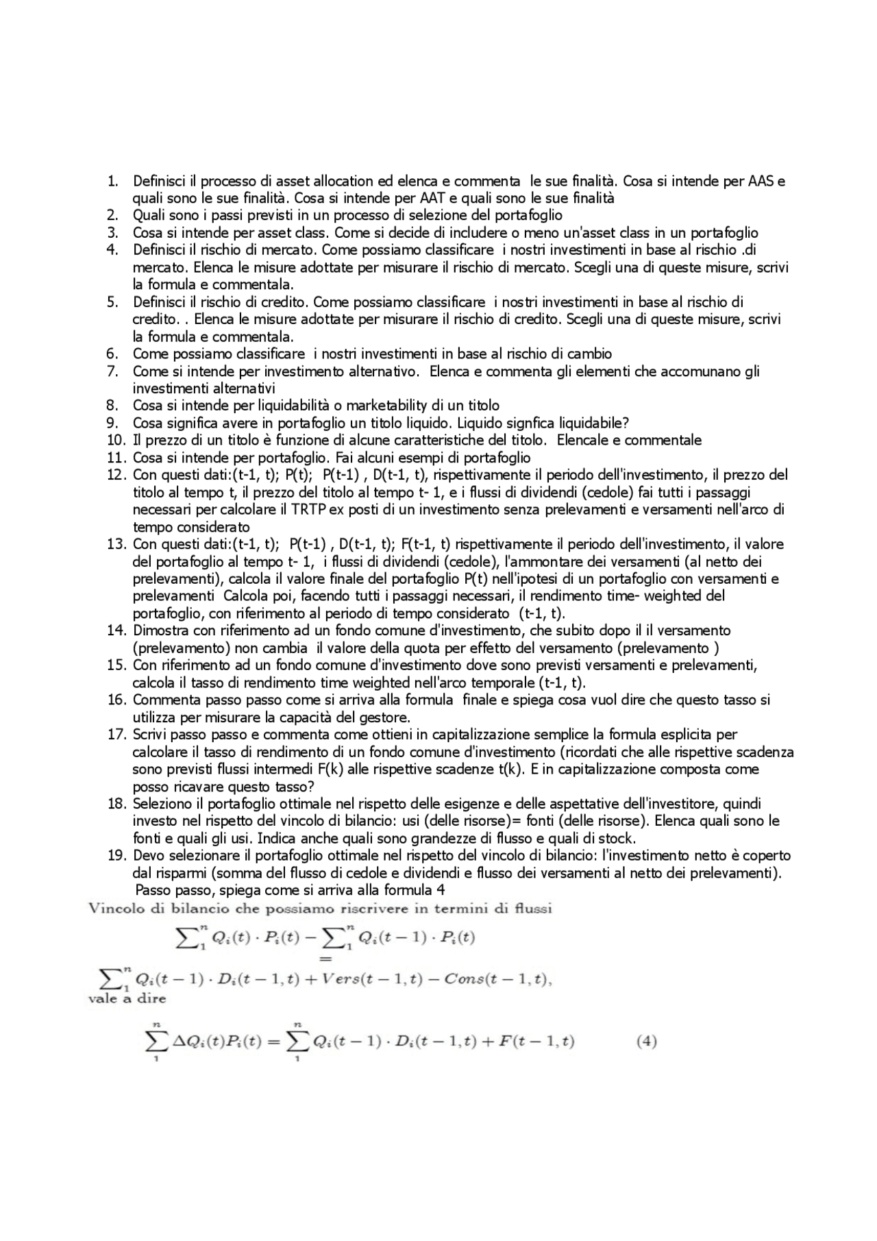Asset Portfolio Management Docsity