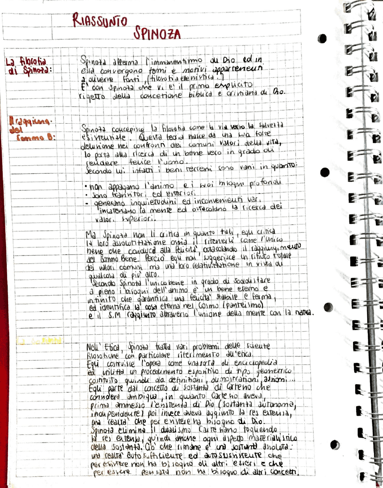 Riassunto Su Spinoza Docsity