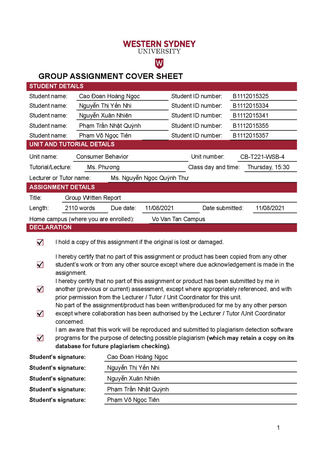 Consumer Behavior Report Docsity