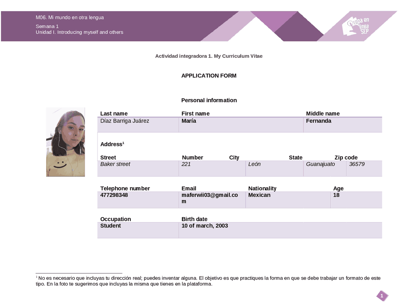 Actividad Integradora 1 Modulo 6 Ejercicios De Inglés Docsity