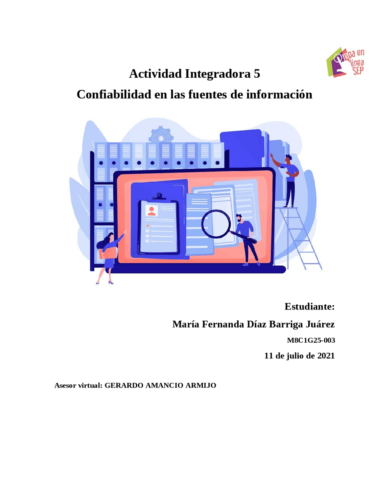 Actividad integradora 5, modulo 8 - Docsity