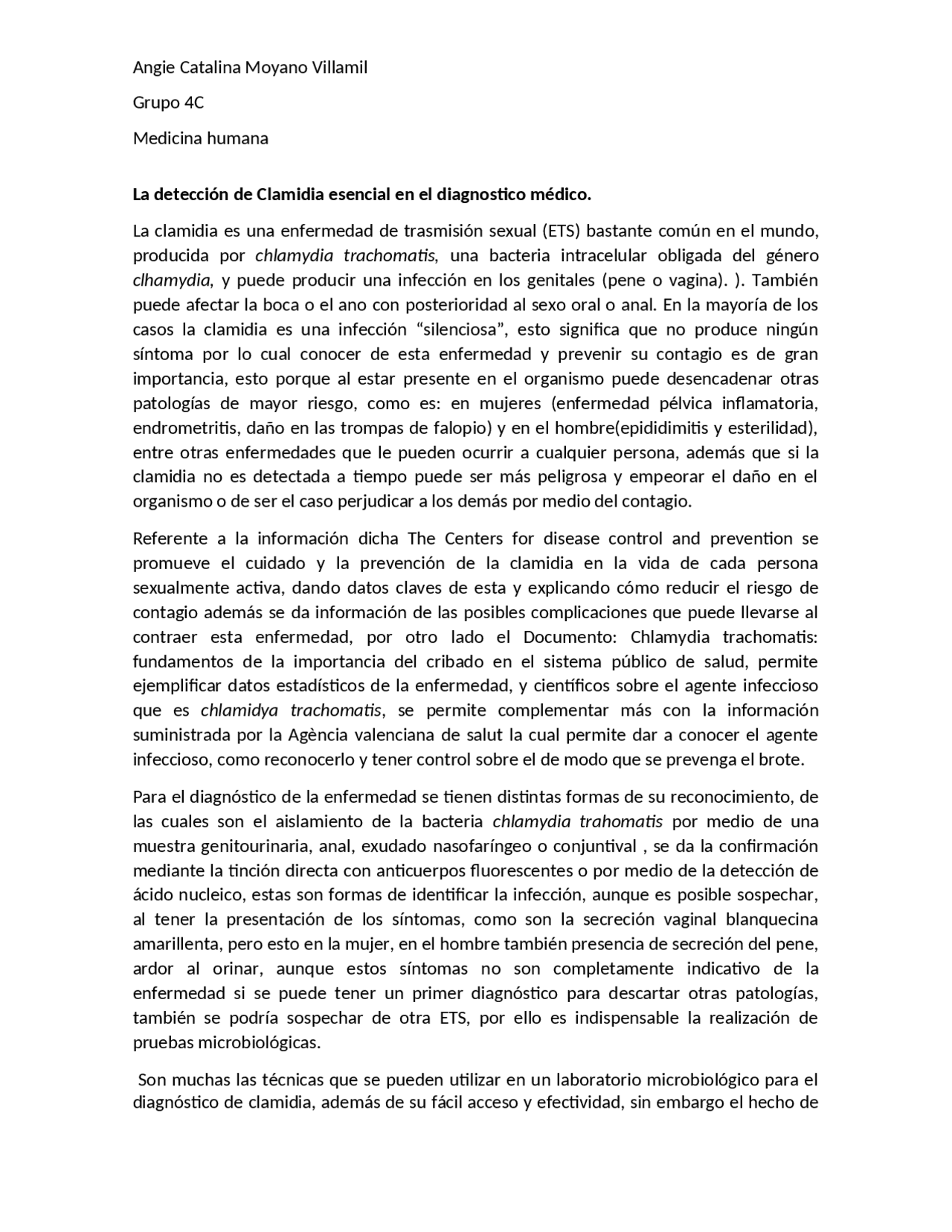 Resumen Diagnostico Sobre Clamidia Résumés De Microbiologie Docsity