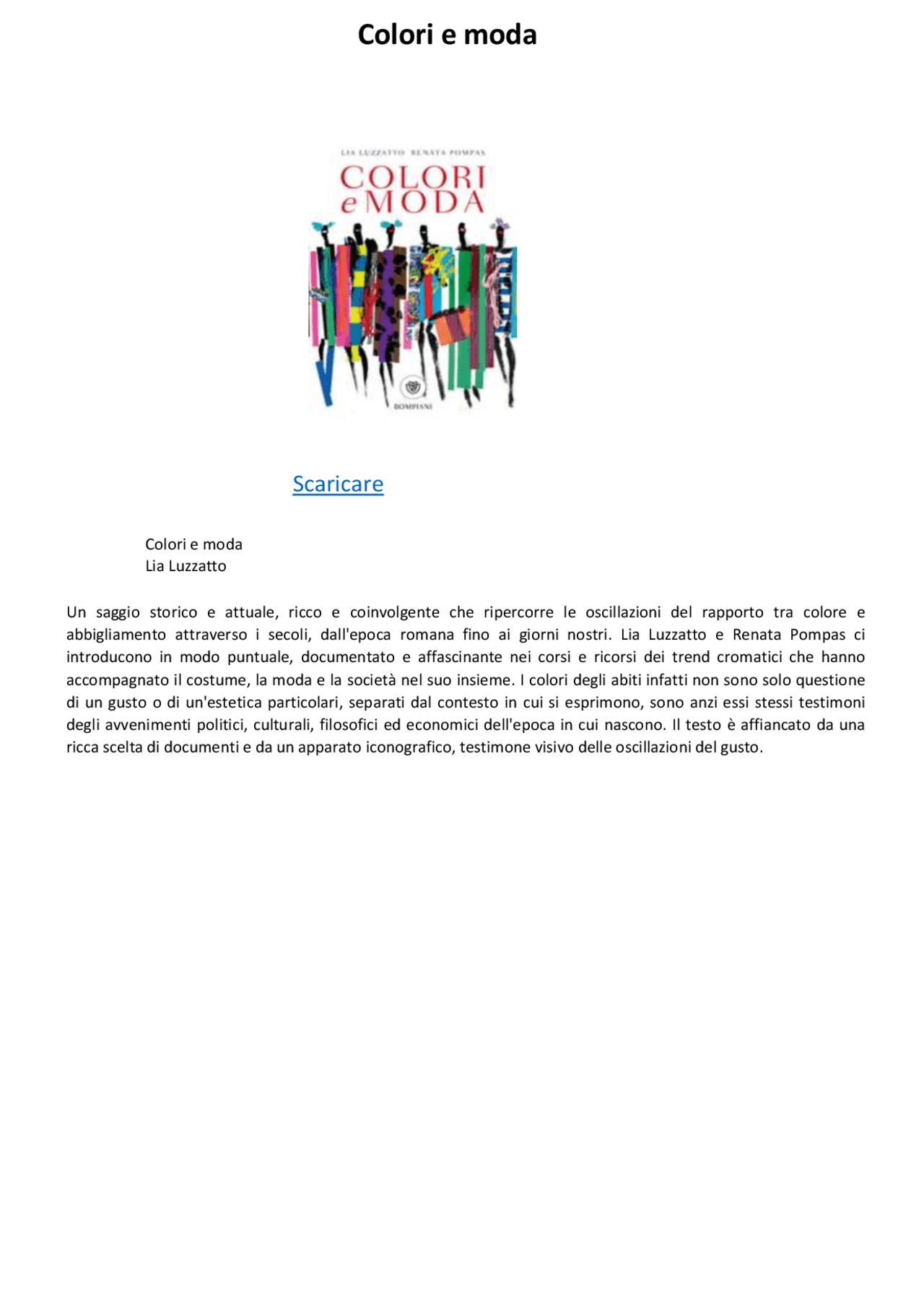 Filosofia della moda - Docsity