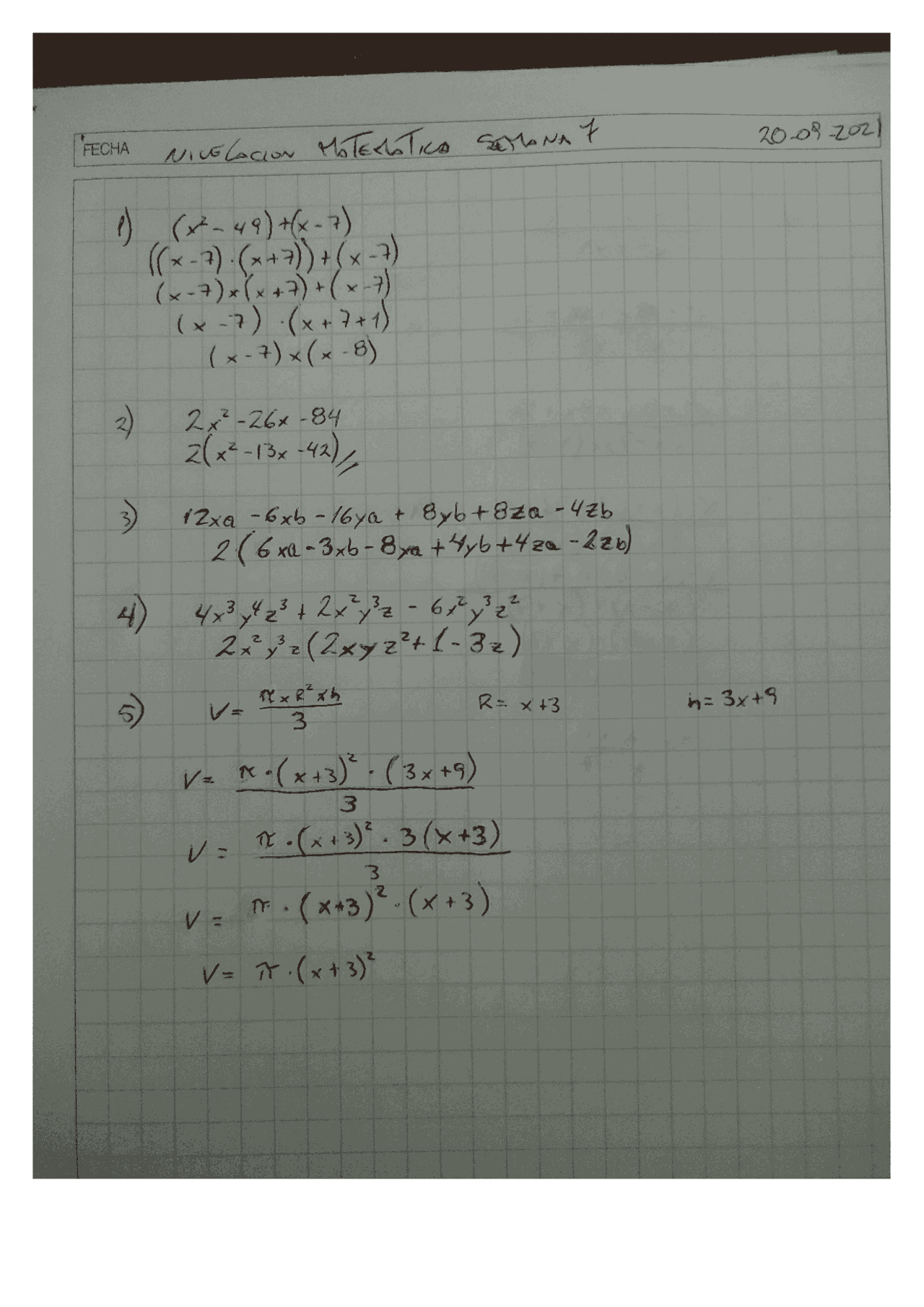 Nivelación Matemáticas Docsity