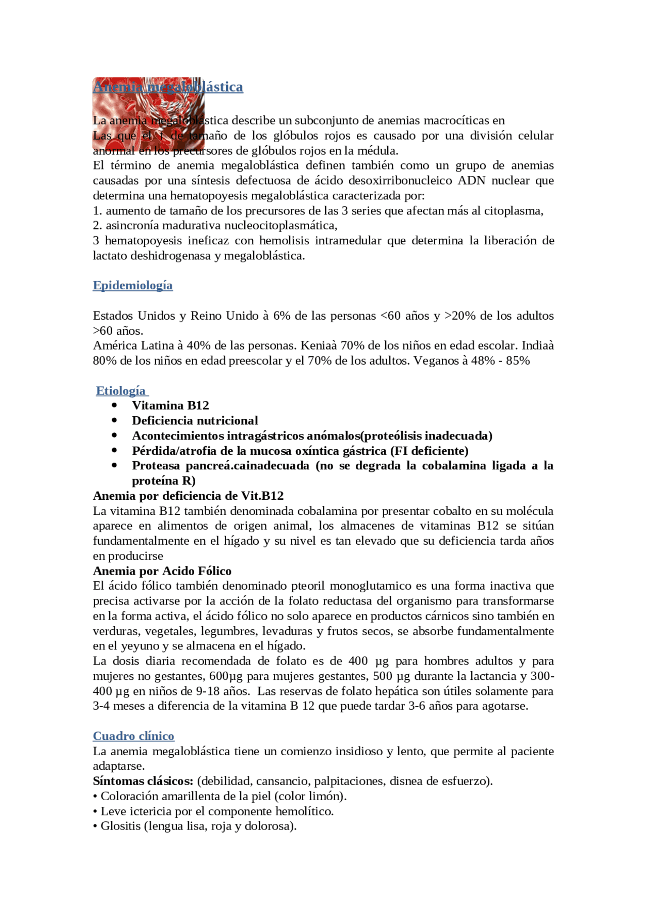 Anemia Megaloblástica Docsity