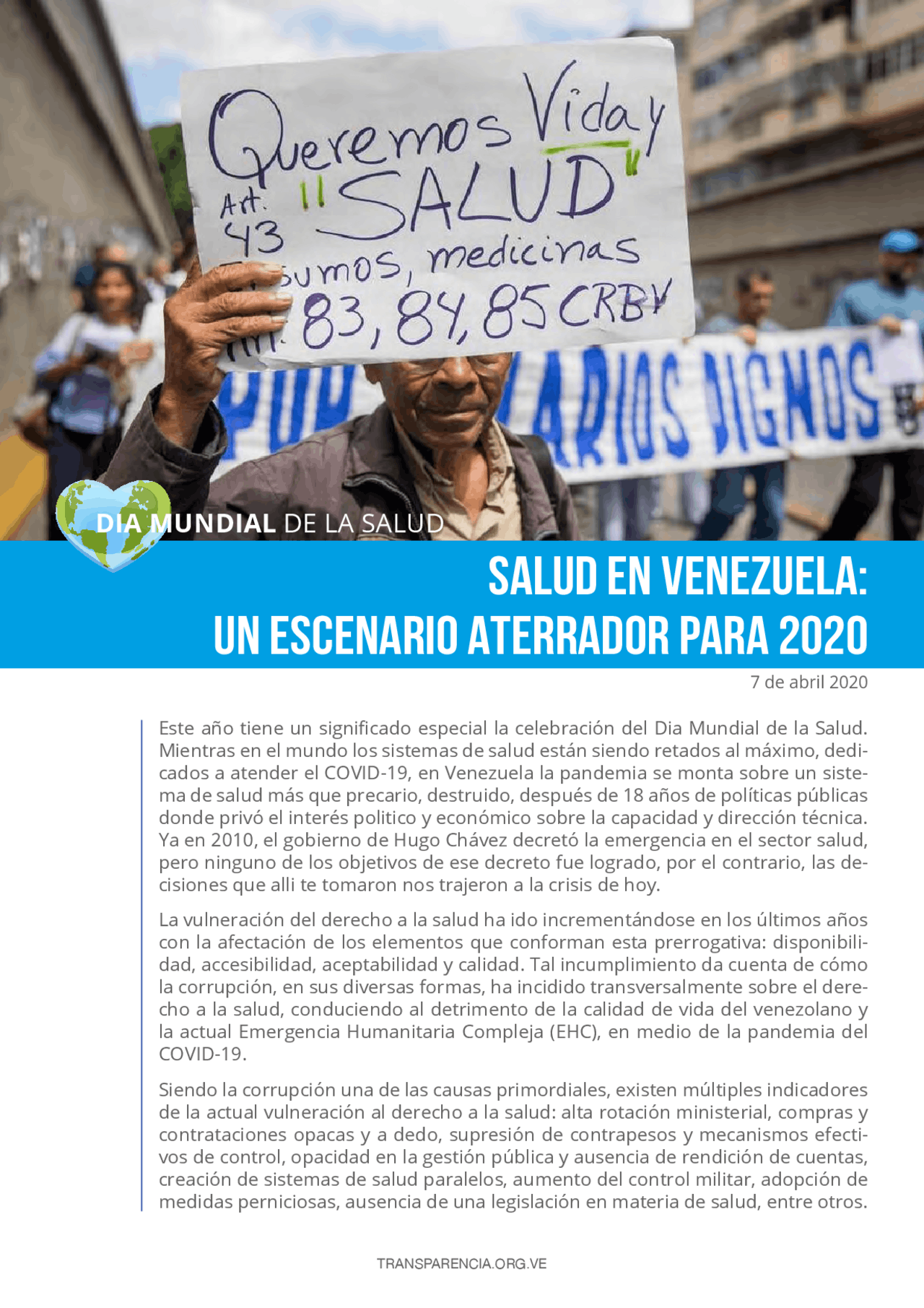 Salud en Venezuela - Un escenario aterrador para 2020 - Docsity