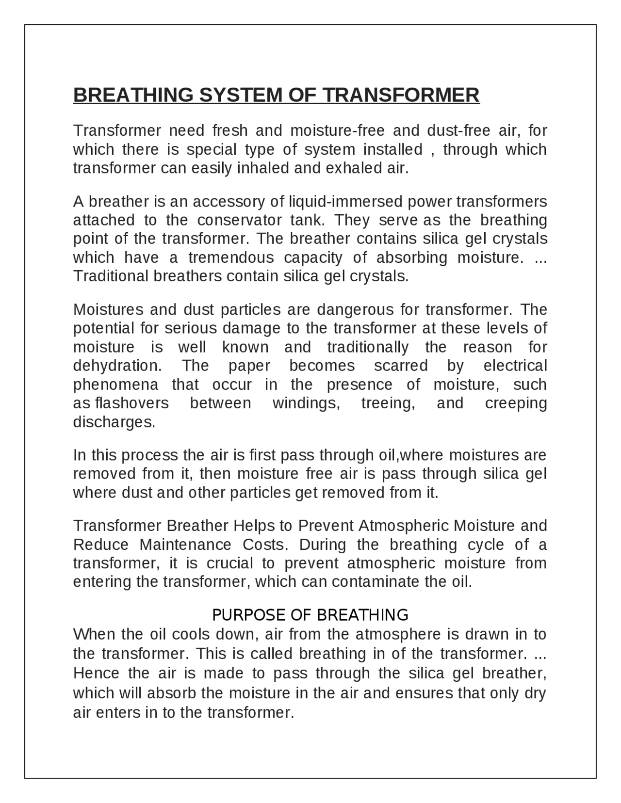 Power Transformer Transformer Parts Docsity