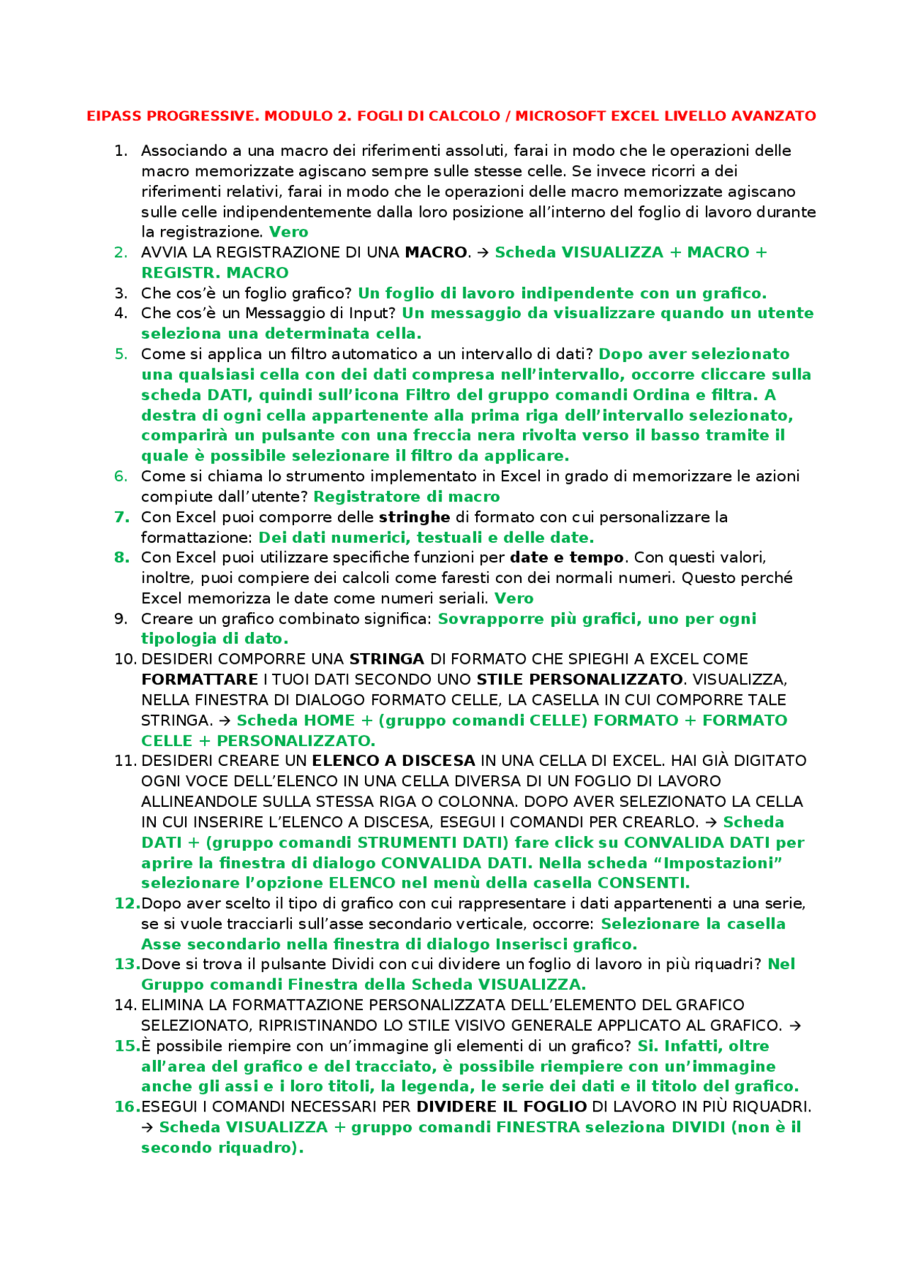 Eipass Progressive Excell Word Powerpoint Access Prove Desame Di