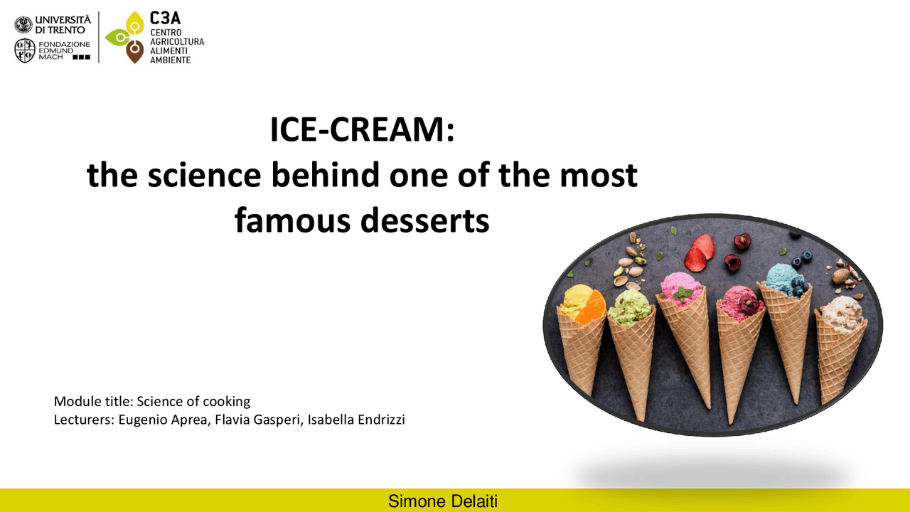 Ice-cream: how it is made - Docsity