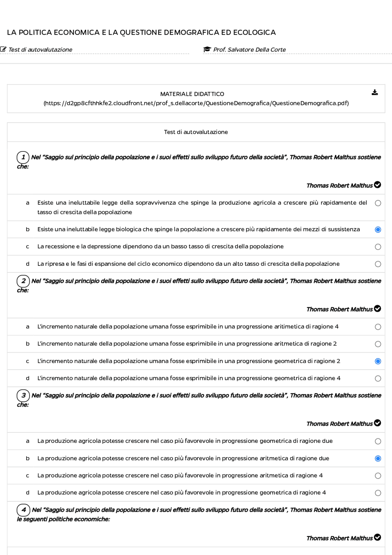 Test Autovalutazione Prove Desame Di Diritto Delleconomia Docsity