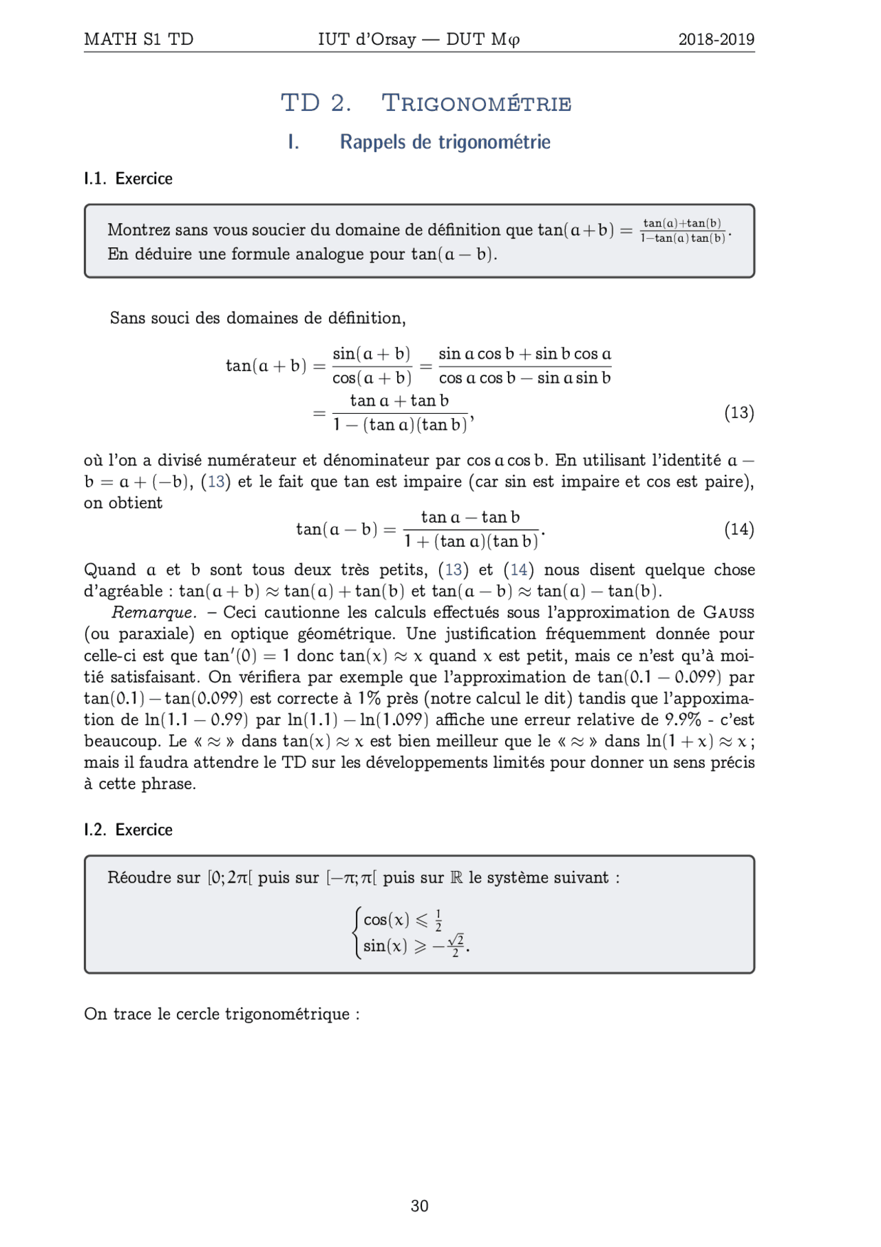 Exercies De Revision Docsity