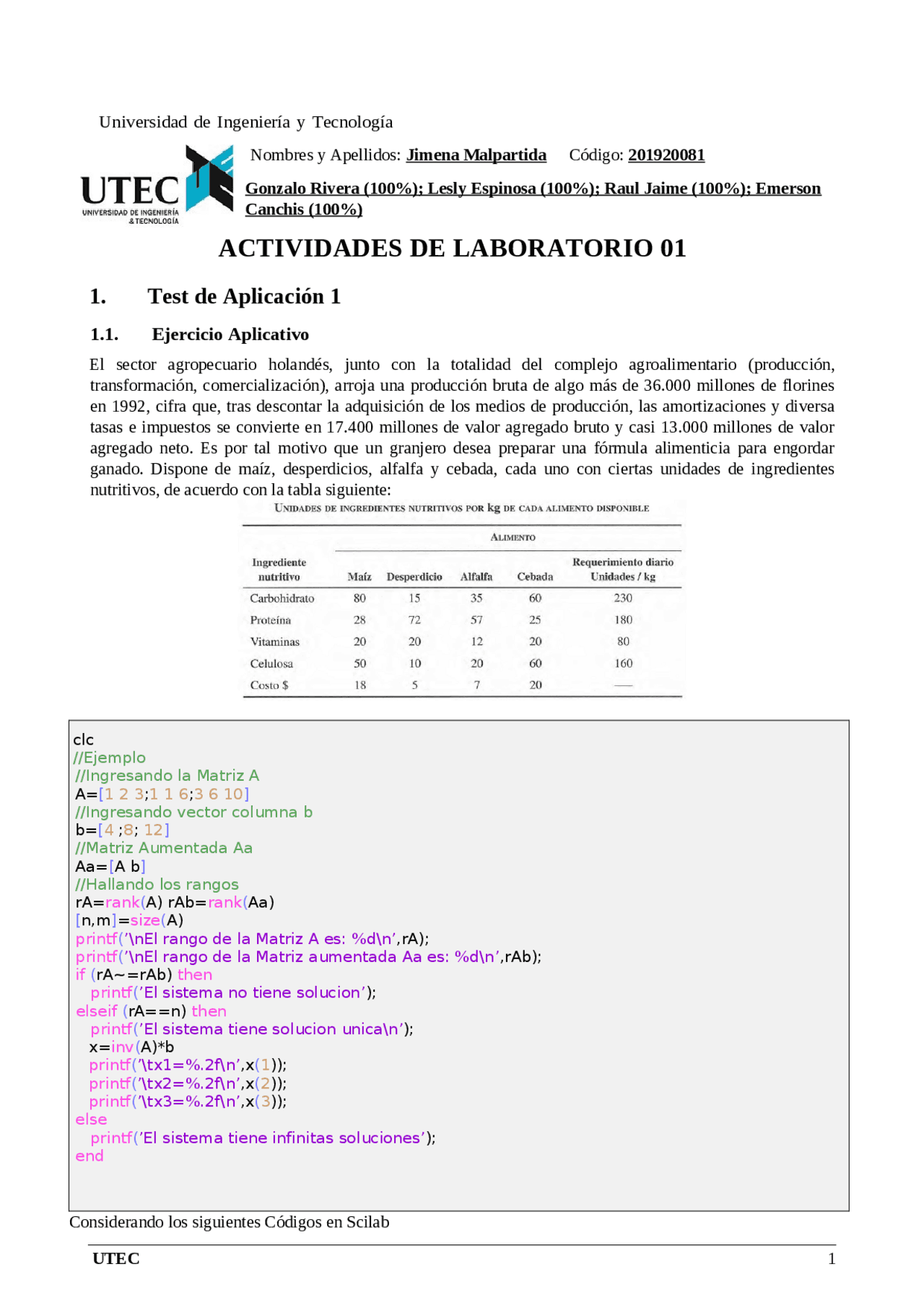 Ejercicios Realizados En Scilab Ejercicios De Matemáticas Docsity