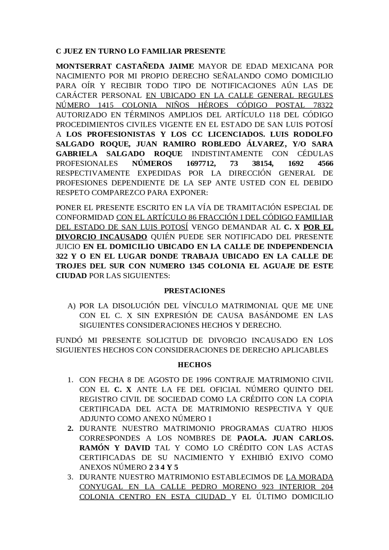 DIVORCIO INCAUSADO UNAM - Docsity