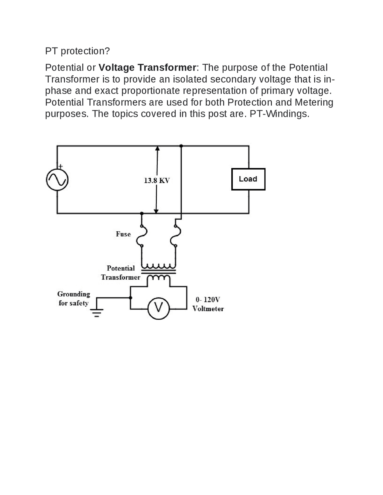 PT protection of transformer | Schemes and Mind Maps Electrical ...